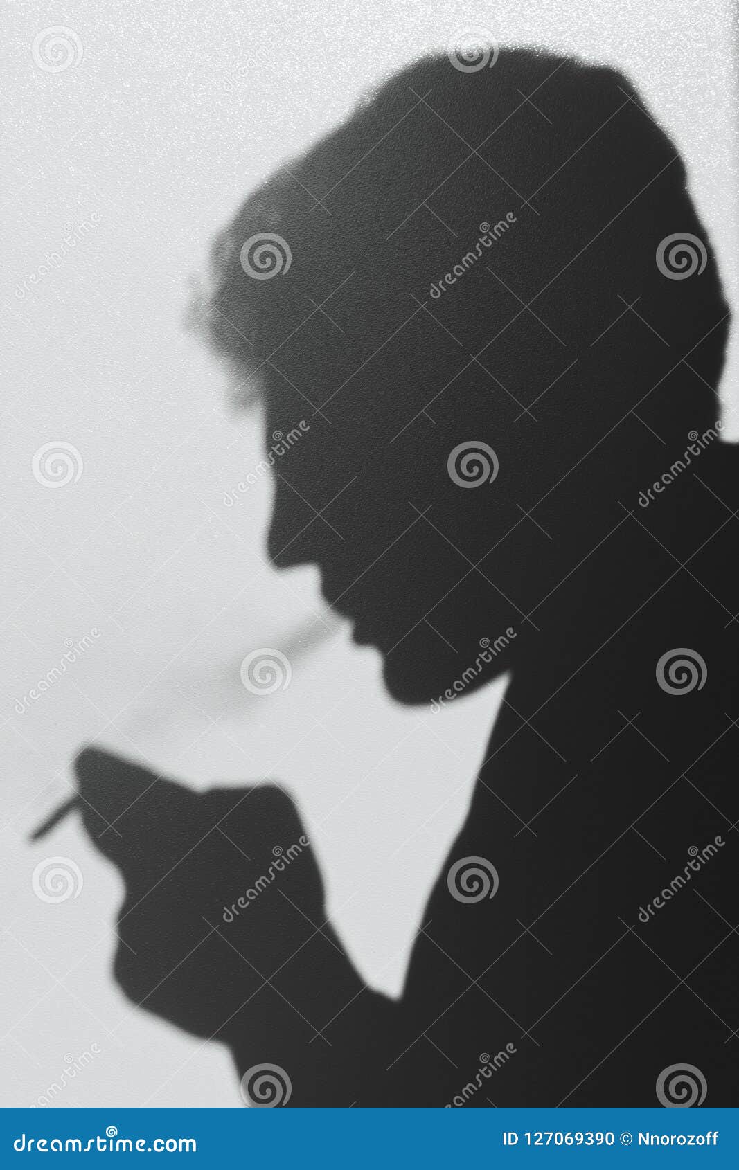 Shadow of Smoking Man, Young Man Smoking a Cigarette, Concept Abstract ...