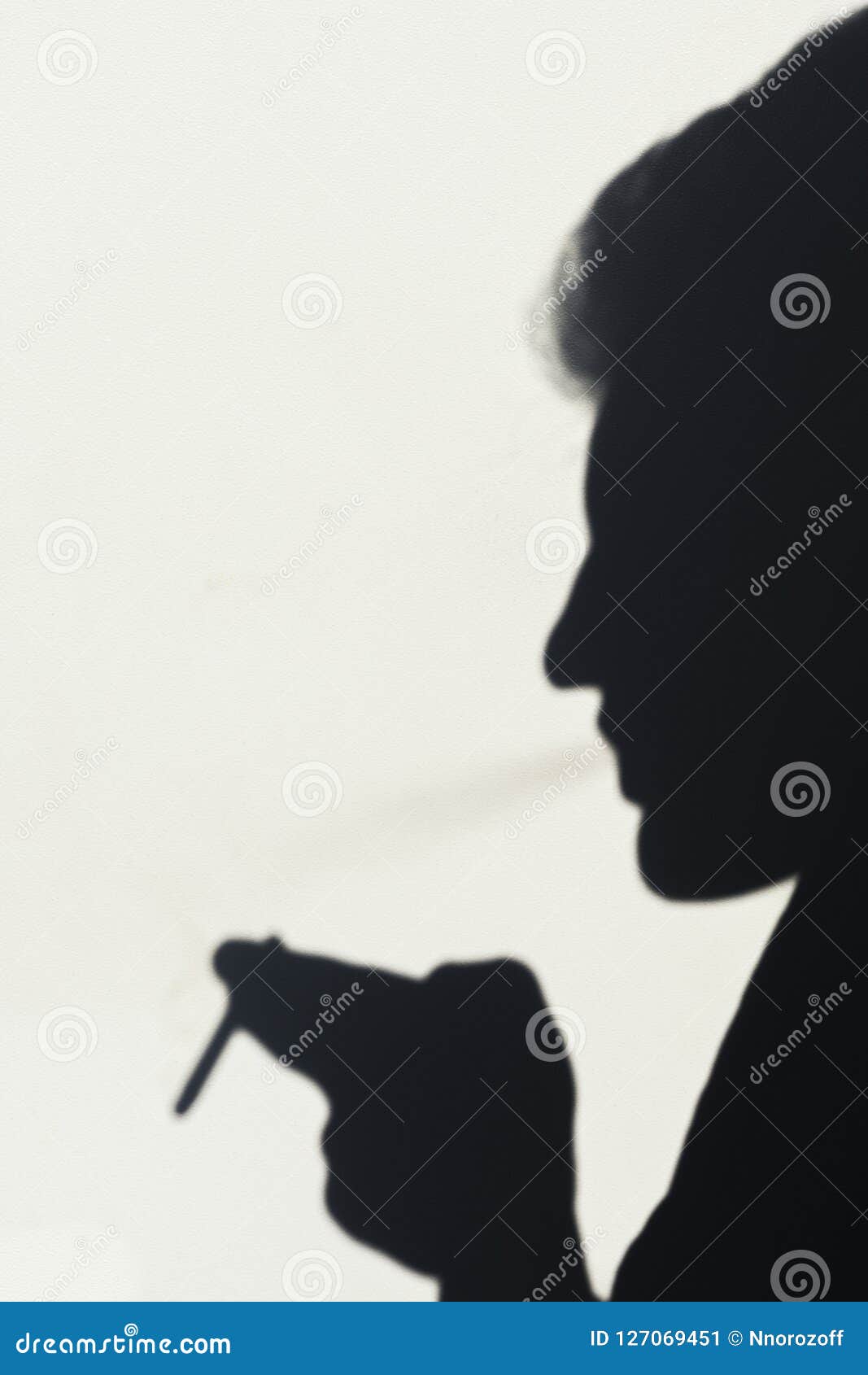Shadow of Smoking Man, Young Man Smoking a Cigarette, Concept Abstract ...