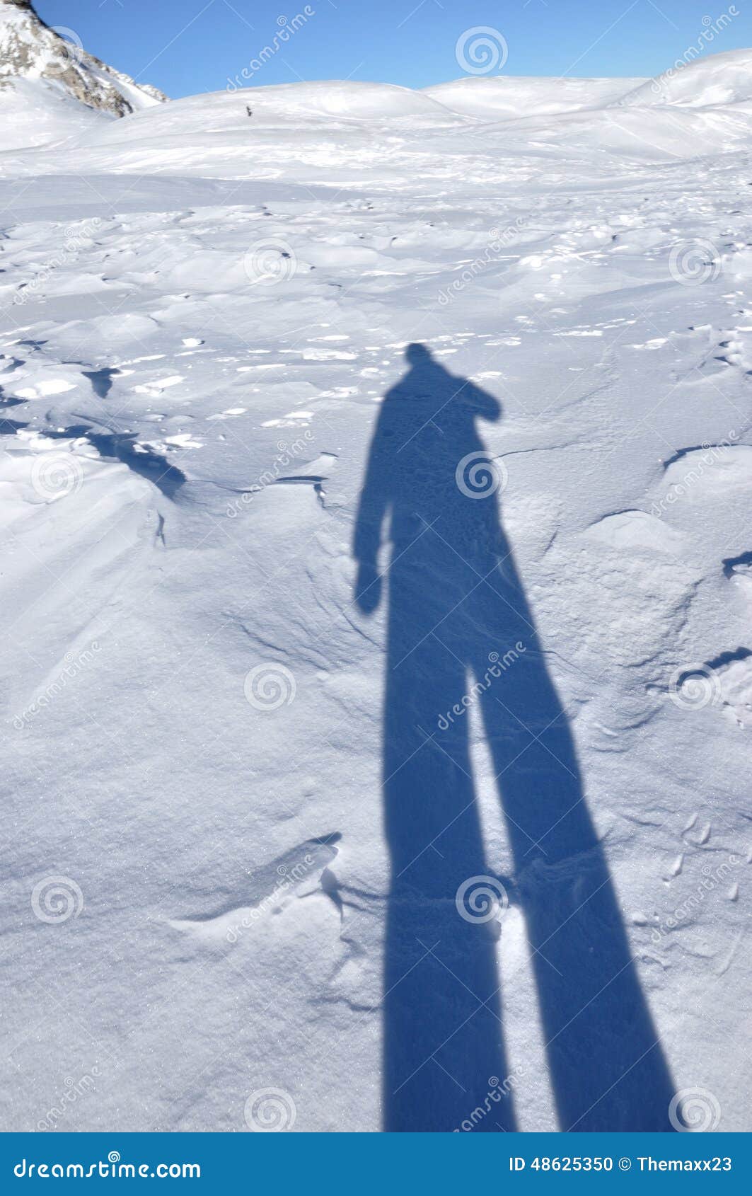Shadow on the snow stock photo. Image of rock, tourism - 48625350