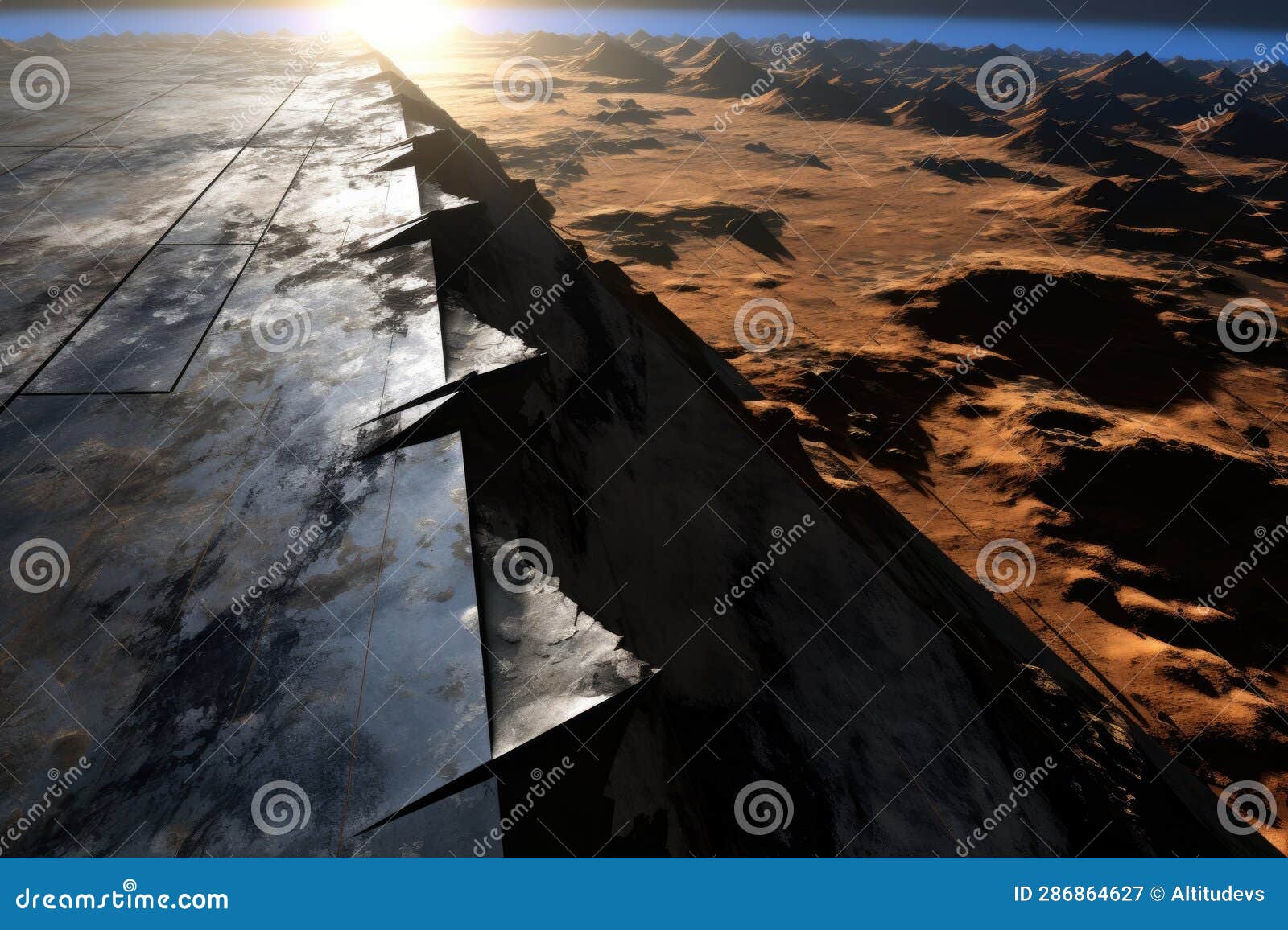 Shadow of Solar Sail Cast on Earths Surface Stock Image - Image of ...