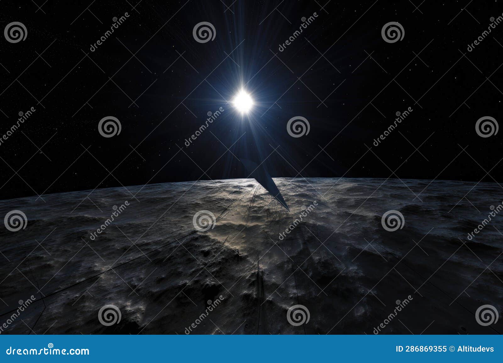 Shadow of Solar Sail Cast on Earths Surface Stock Illustration ...