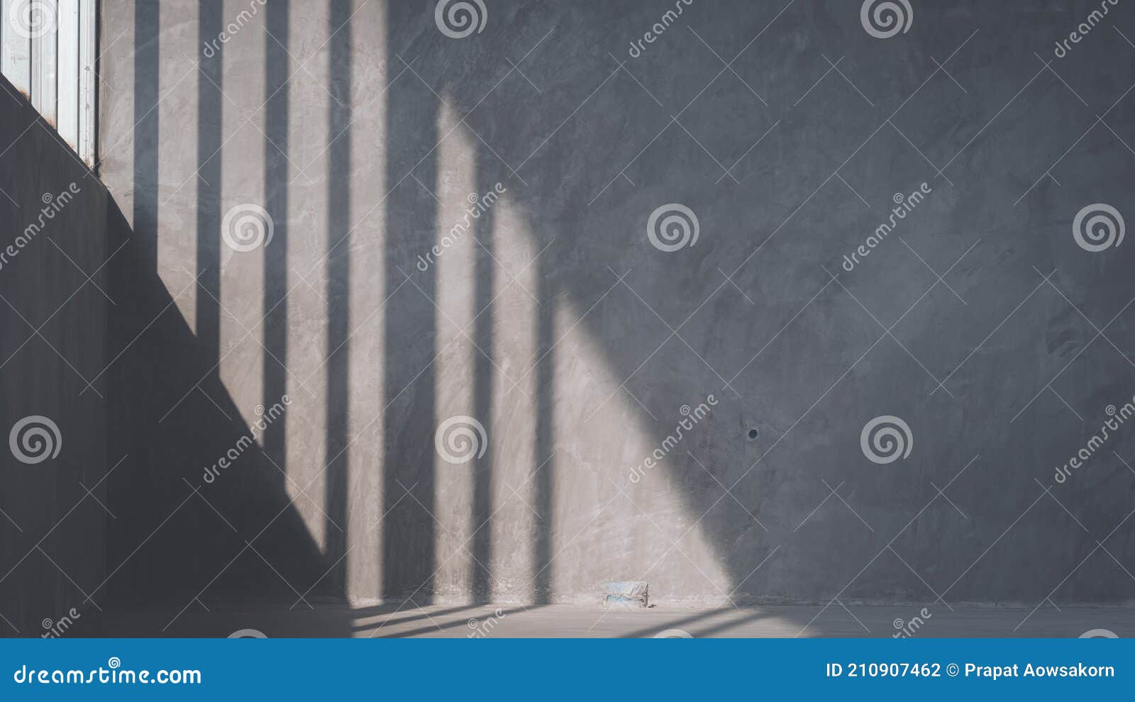 Shadow of Steel Pipe of Wall Framework Structure on Loft Cement Wall ...