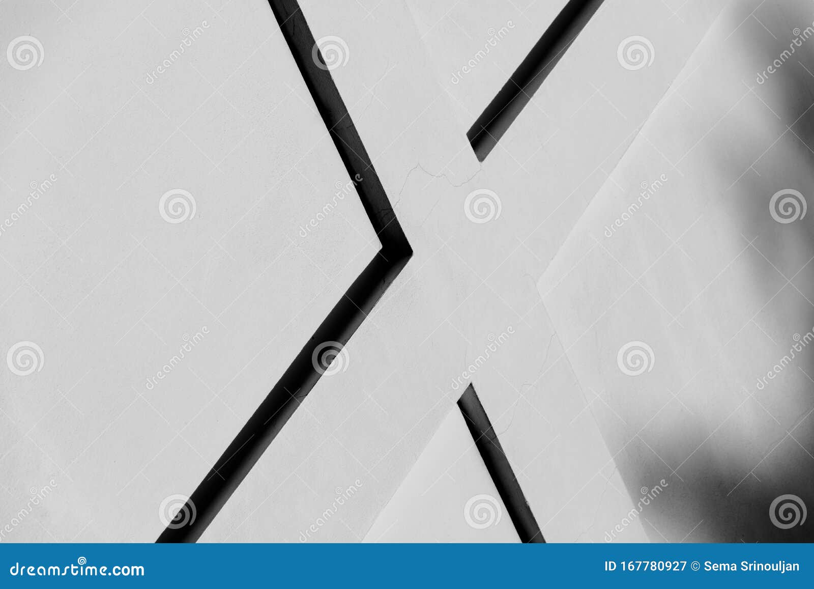 Shadow at Structure of the Modern Concrete Building. Stock Image ...