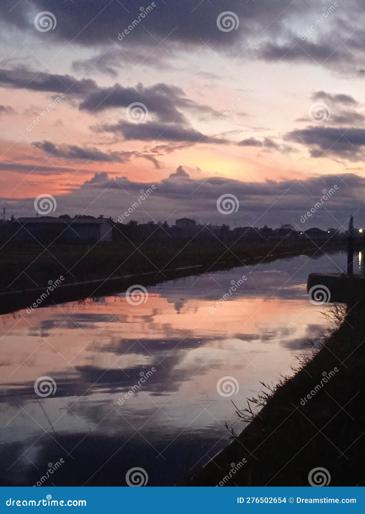 Shadow Sun Rise in a Small River Stock Photo - Image of shadow, rise ...