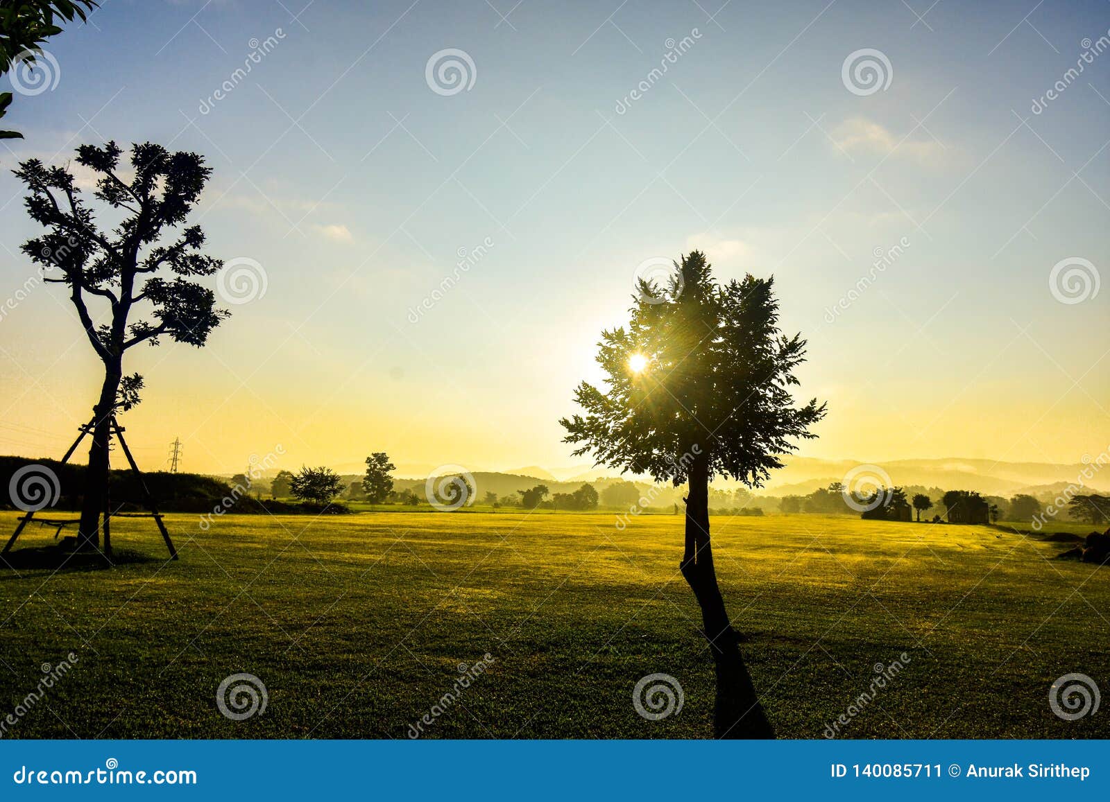 Silhouette at sunrise. stock image. Image of beauty - 140085711
