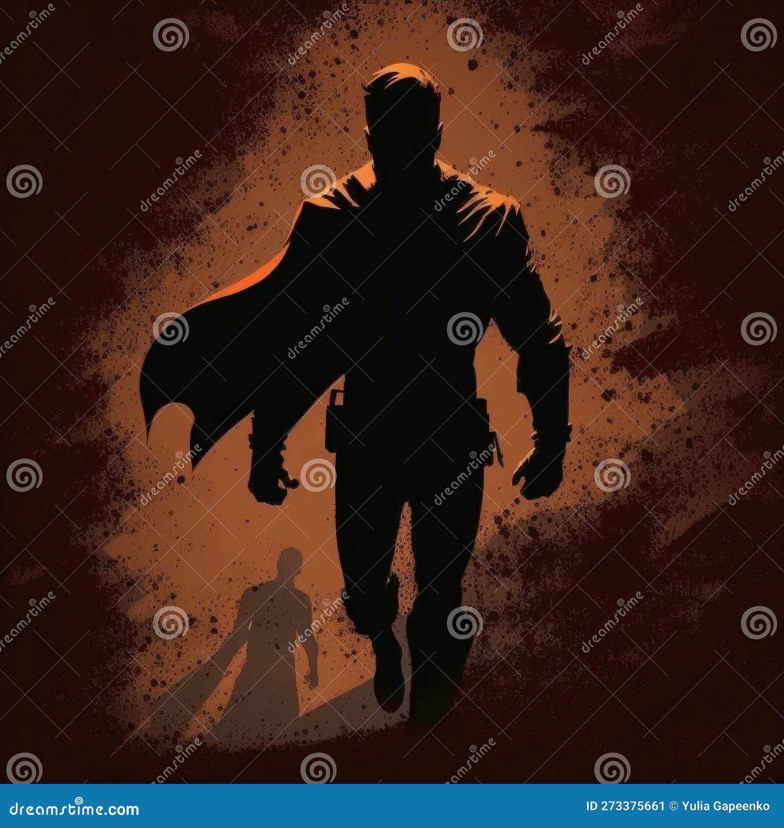 Shadow of Superhero on Dark Background. Illustration Generative AI ...