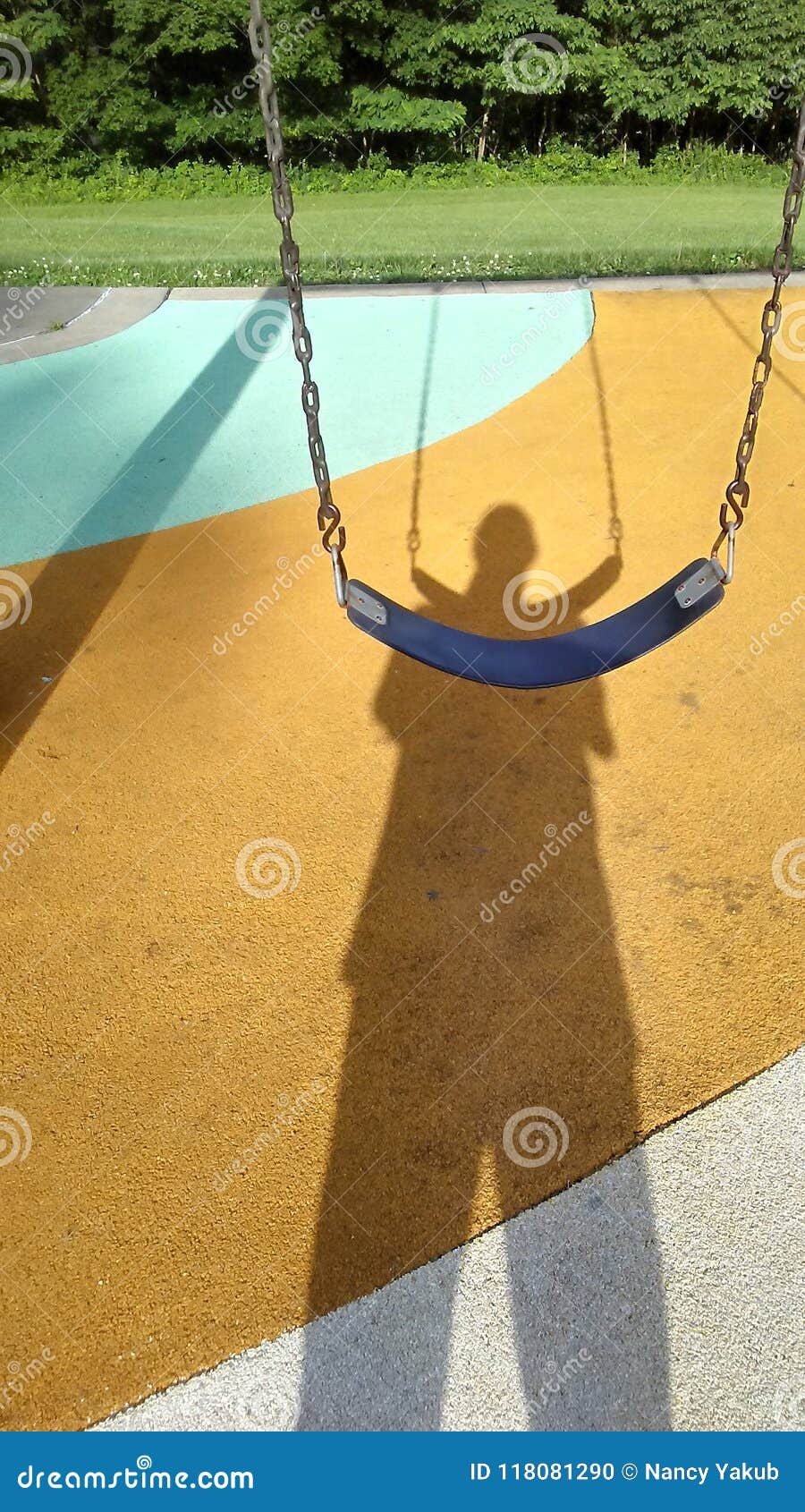 Shadow with swing stock photo. Image of orange, park - 118081290