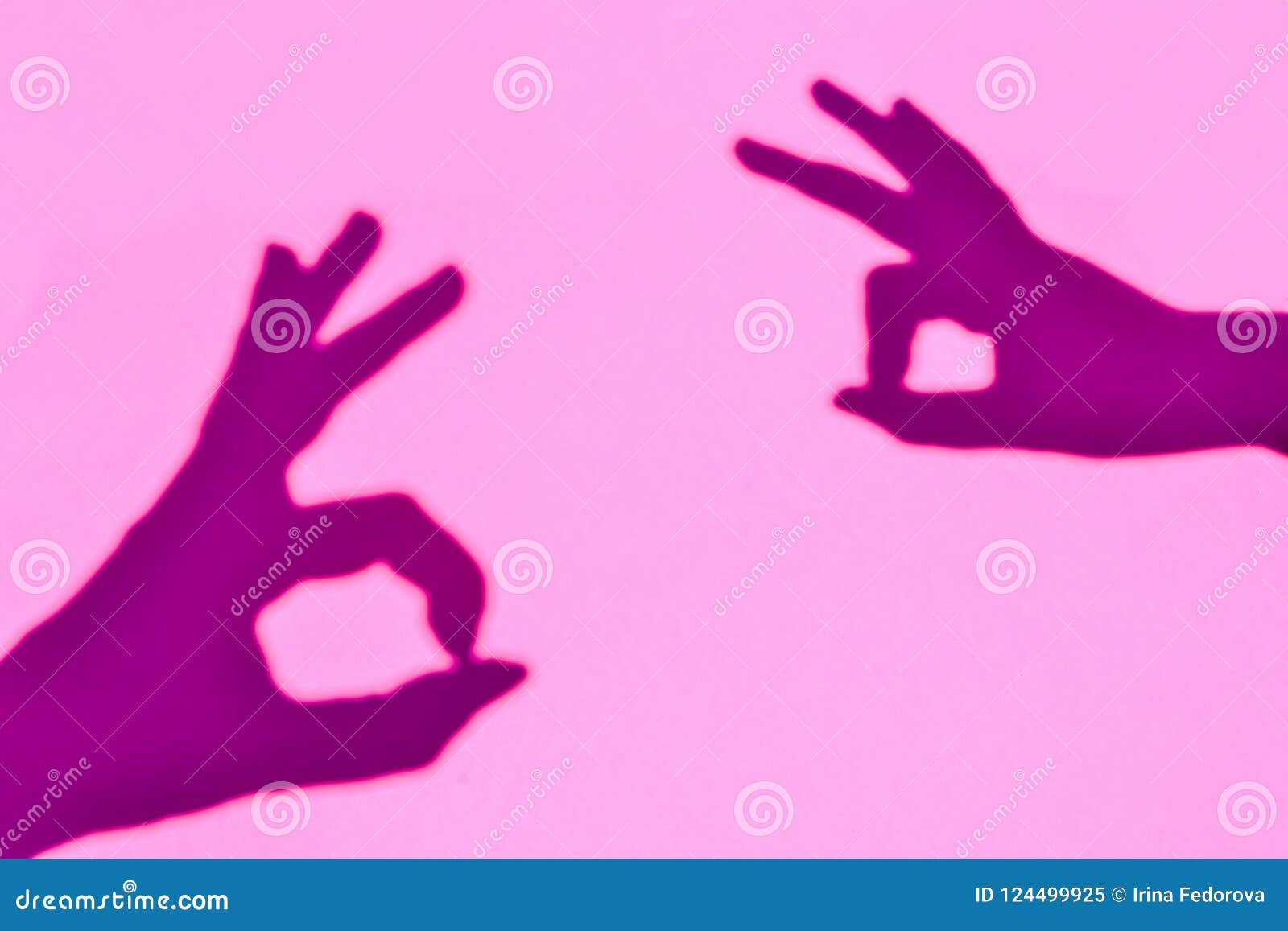 Shadow of Symbolic OK Sign Created with Human Hands Stock Image - Image ...