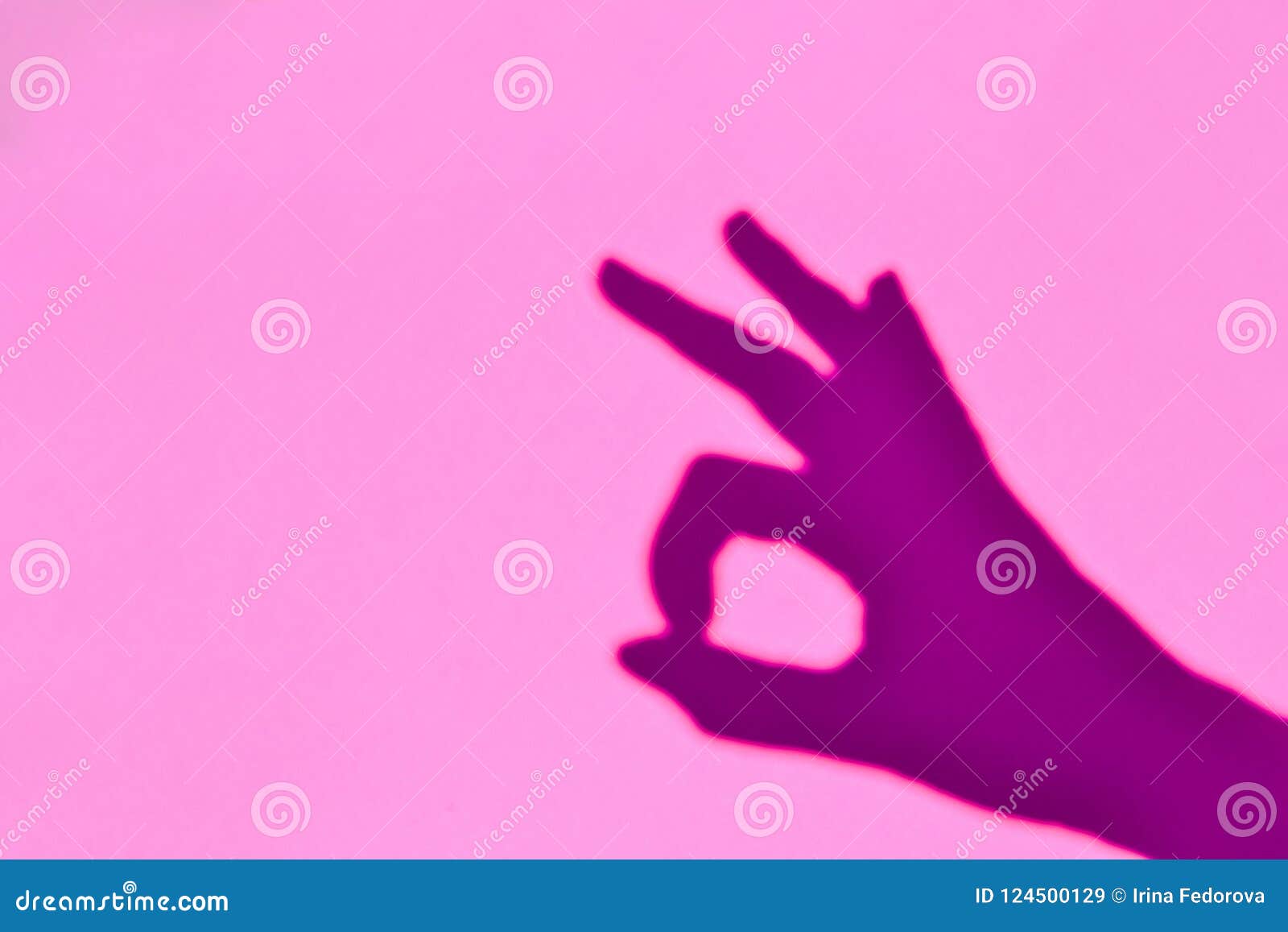 Shadow of Symbolic OK Sign Created with Human Hands Stock Image - Image ...