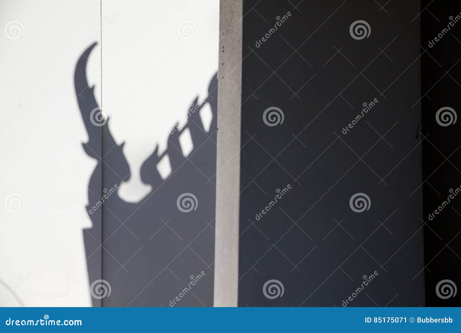 Shadow Temple Roof on White Cement Background. Stock Image - Image of ...
