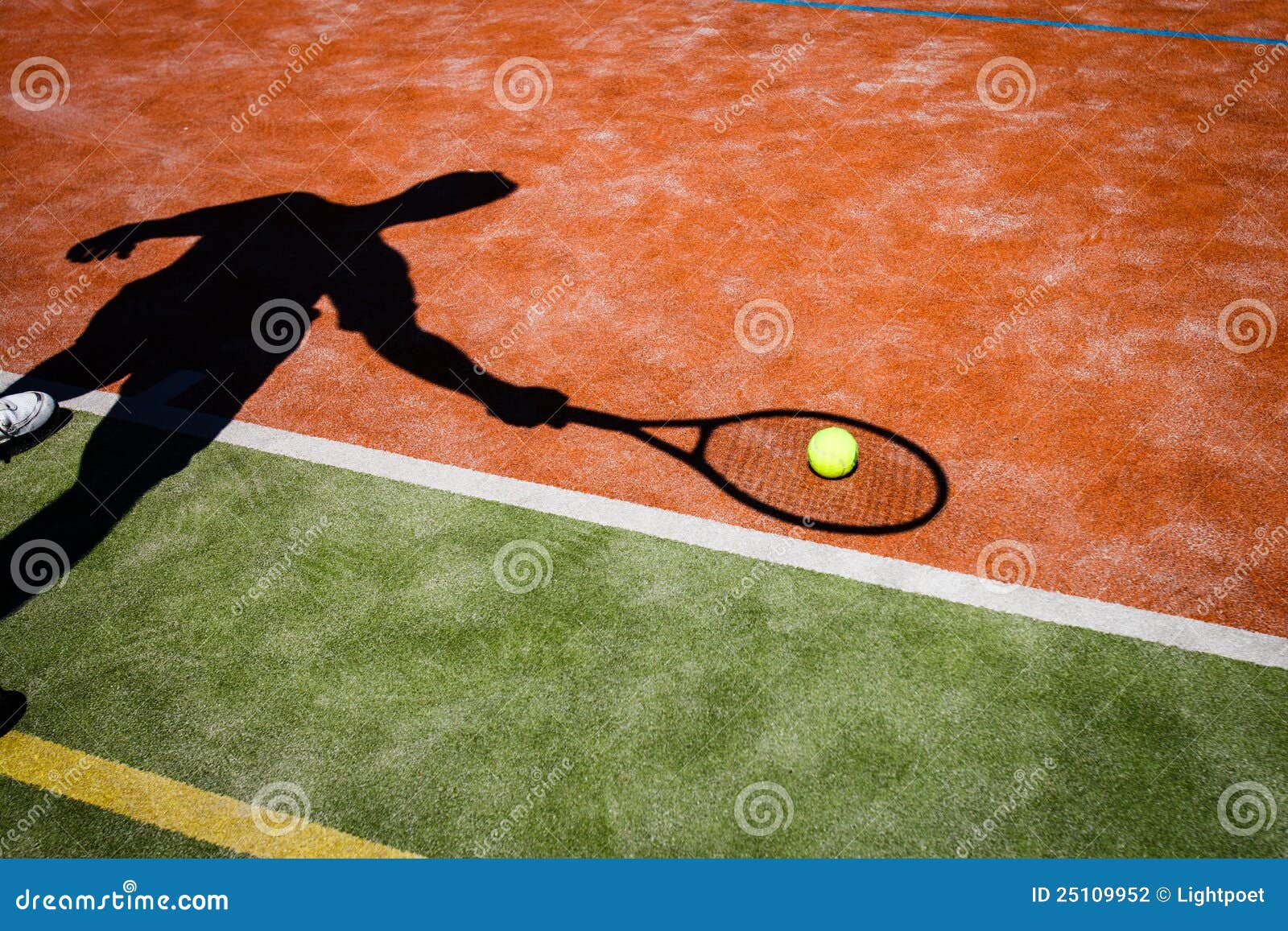 Shadow of a Tennis Player in Action Stock Photo - Image of exercise ...