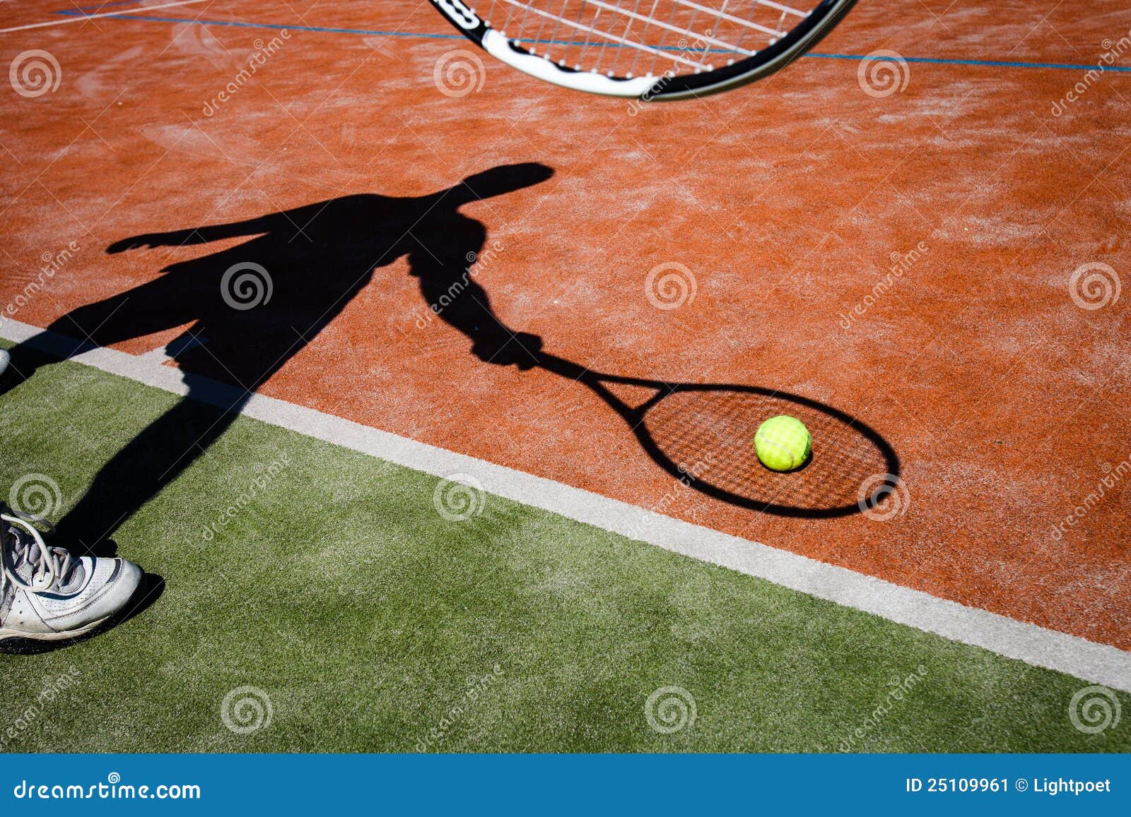 Shadow of a Tennis Player in Action Stock Image - Image of outdoor ...
