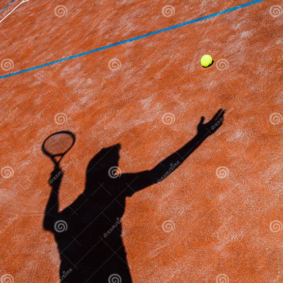 Shadow of a Tennis Player in Action Stock Photo - Image of professional ...