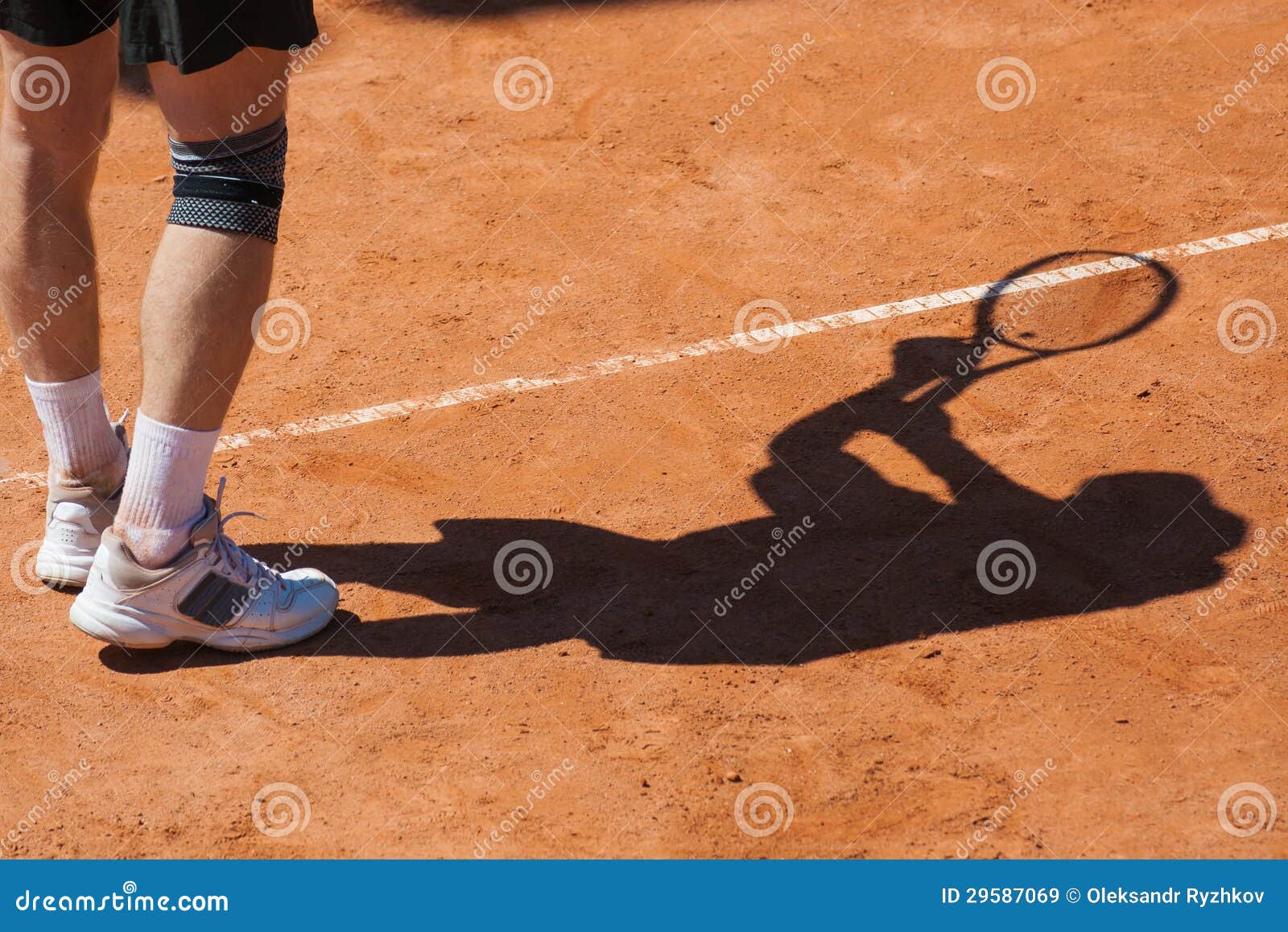Shadow of a Tennis Player on Court Stock Image - Image of game ...