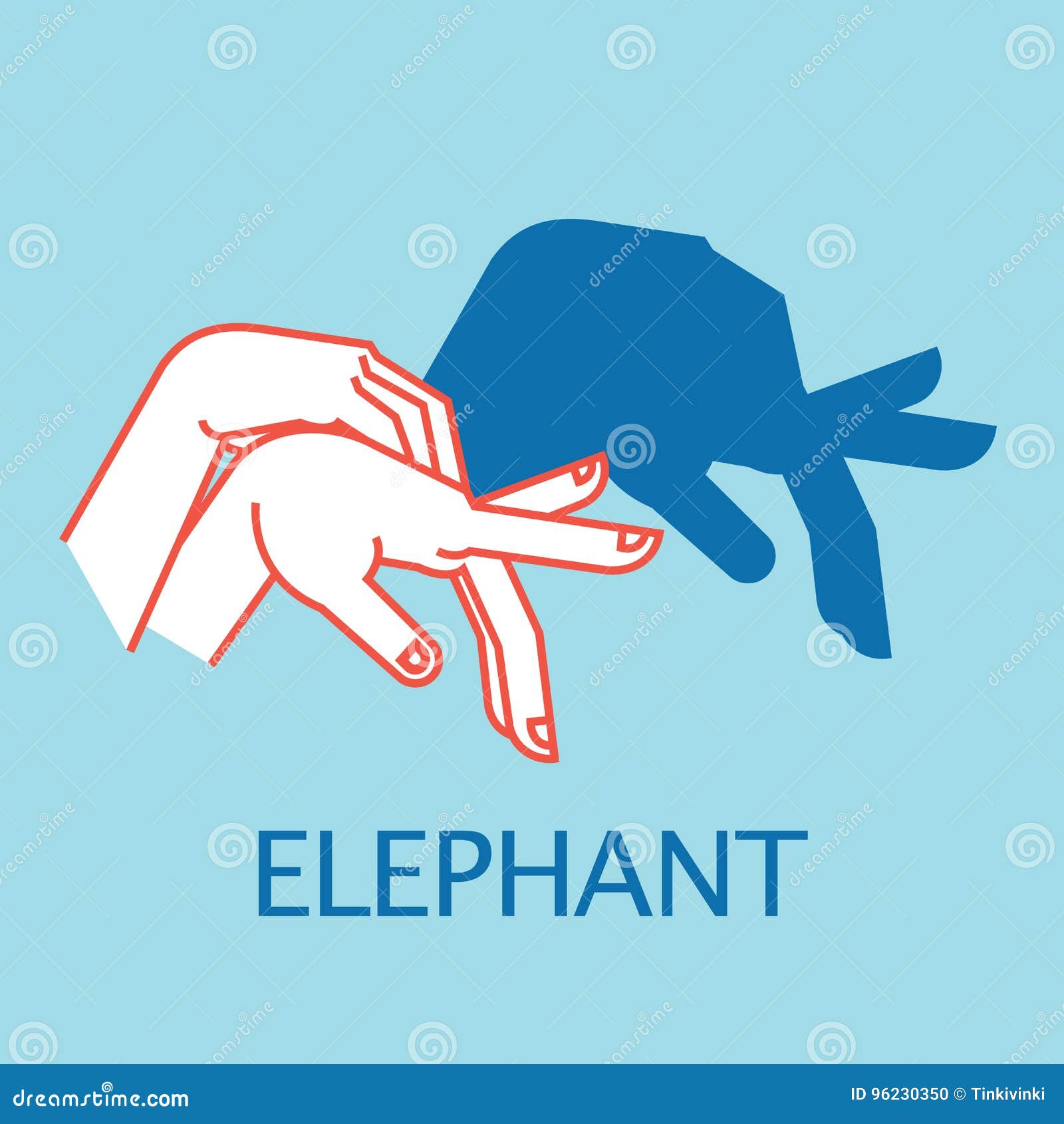 Shadow Theater. Hands Gesture Like Elephant. Vector Illustration of ...