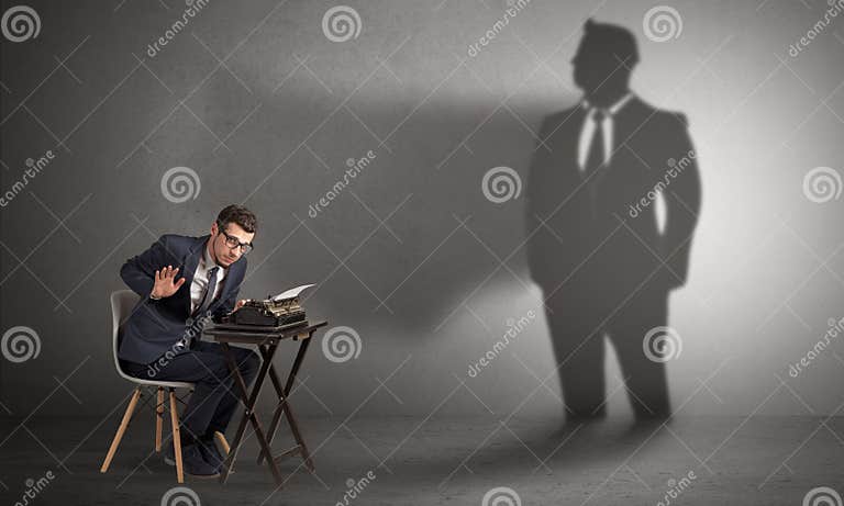 Shadow Threatening Hard Worker Man Stock Photo - Image of devil ...