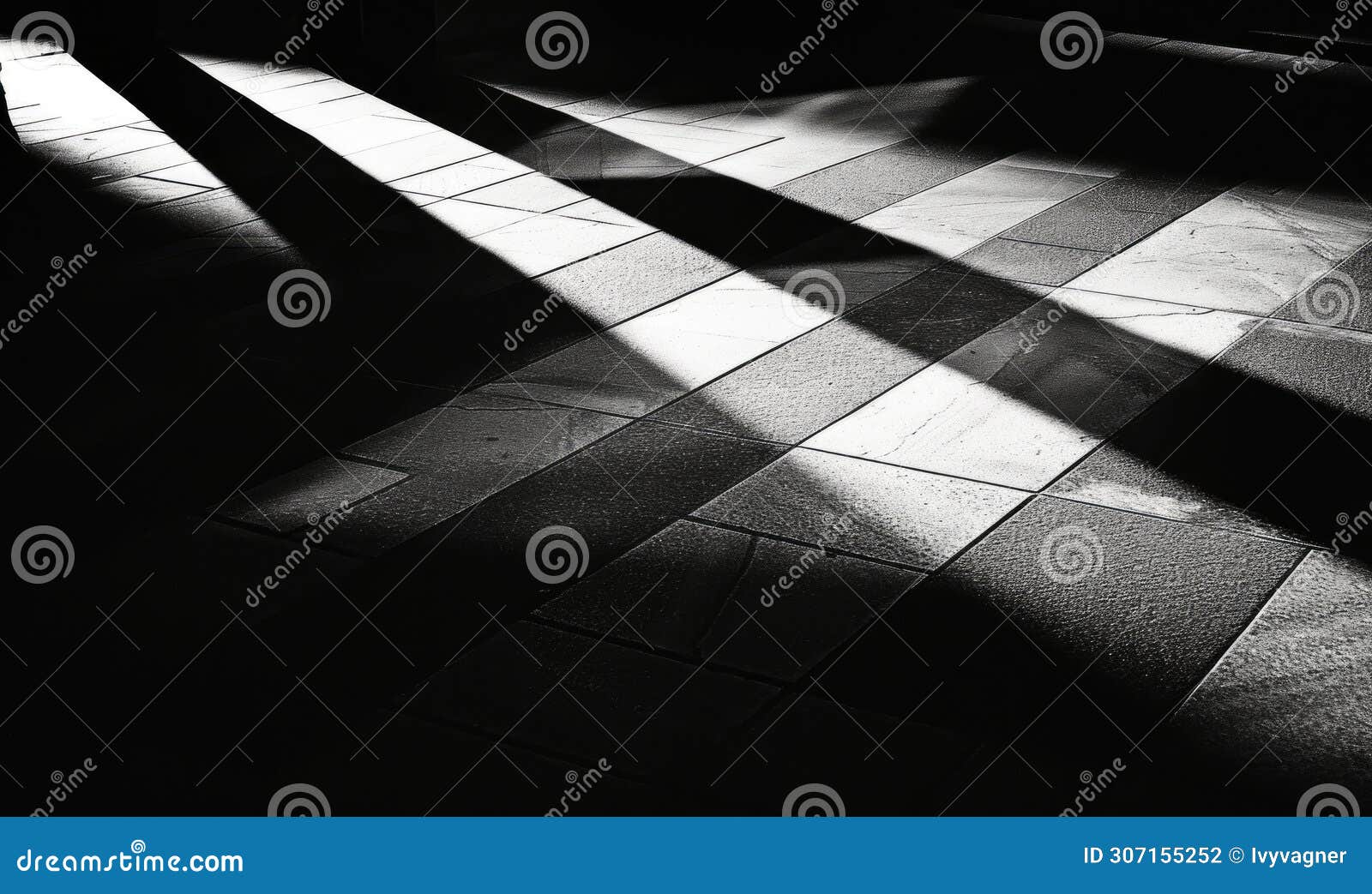 Shadow on the Tile Floor in Black and White. Abstract Background Stock ...