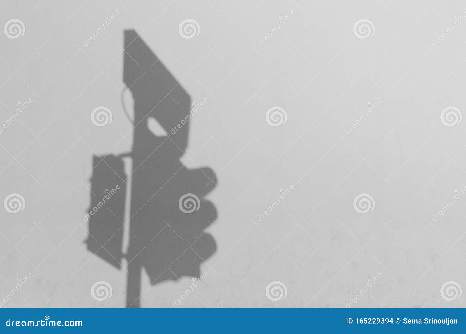 Shadow of a Traffic Light Pole on White Concrete Wall. Stock Photo ...