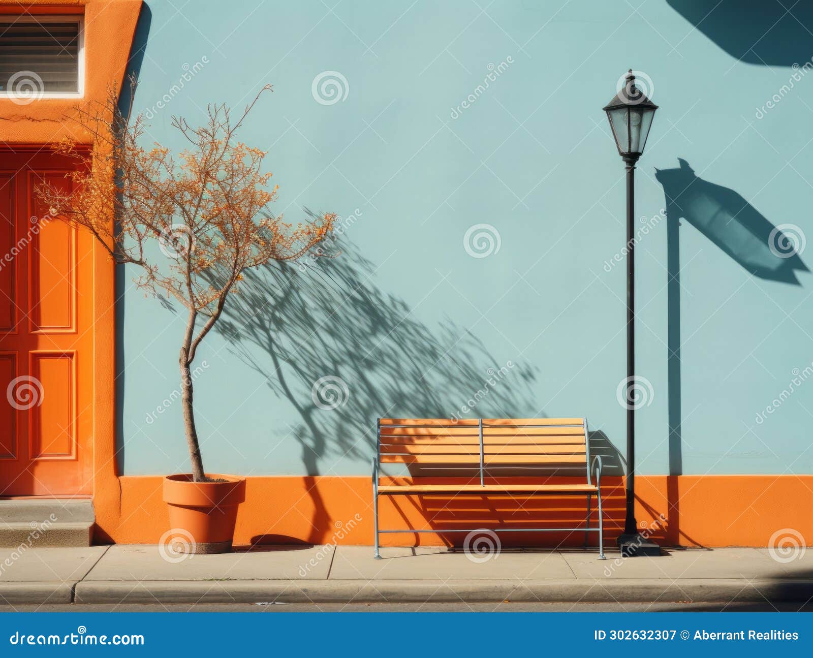 Shadow of a Tree on the Sidewalk Stock Illustration - Illustration of ...