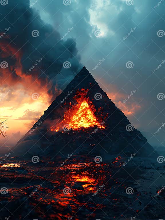The Shadow of the Trinity is Shown, a Pyramid with a Fire in the Middle ...
