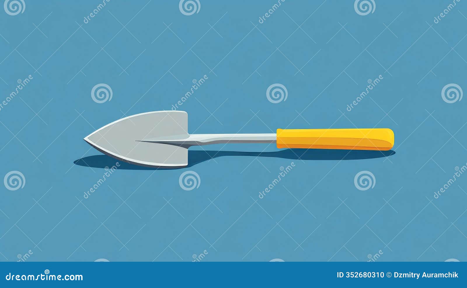 The Shadow of a Trowel Falls on a Grey Background, Representing a ...