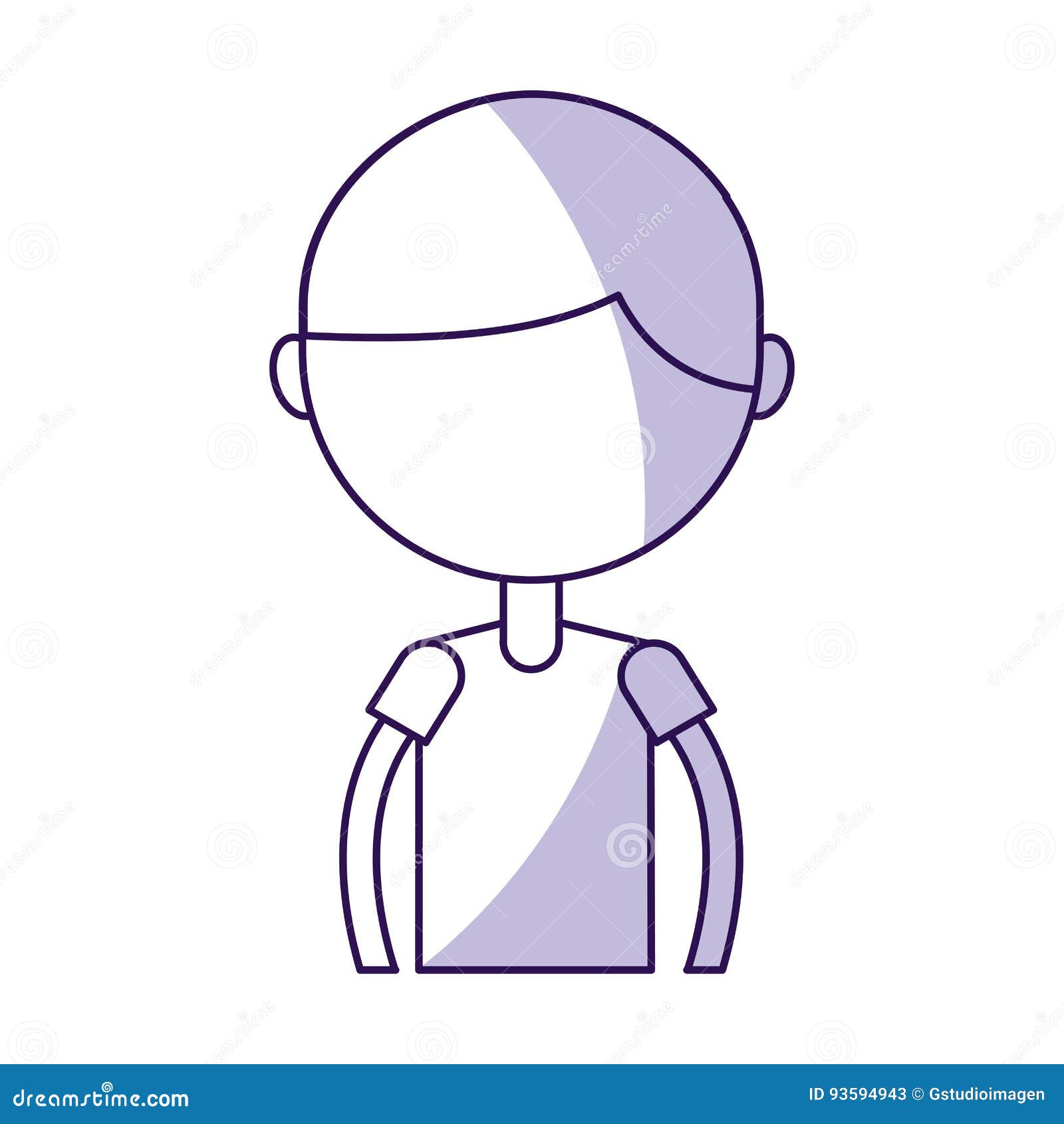 Shadow Upper Body Boy Cartoon Stock Vector - Illustration of greeting ...