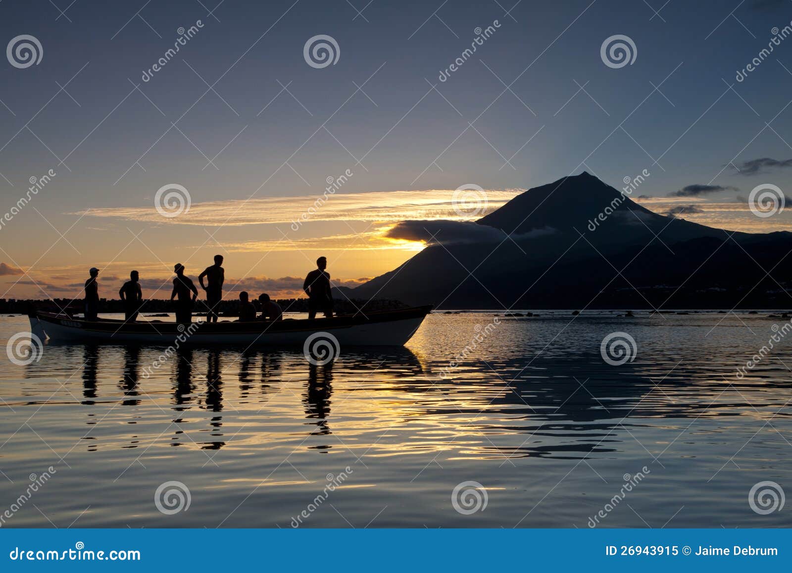 In the Shadow of the Volcano Stock Image - Image of leisure, paddle ...