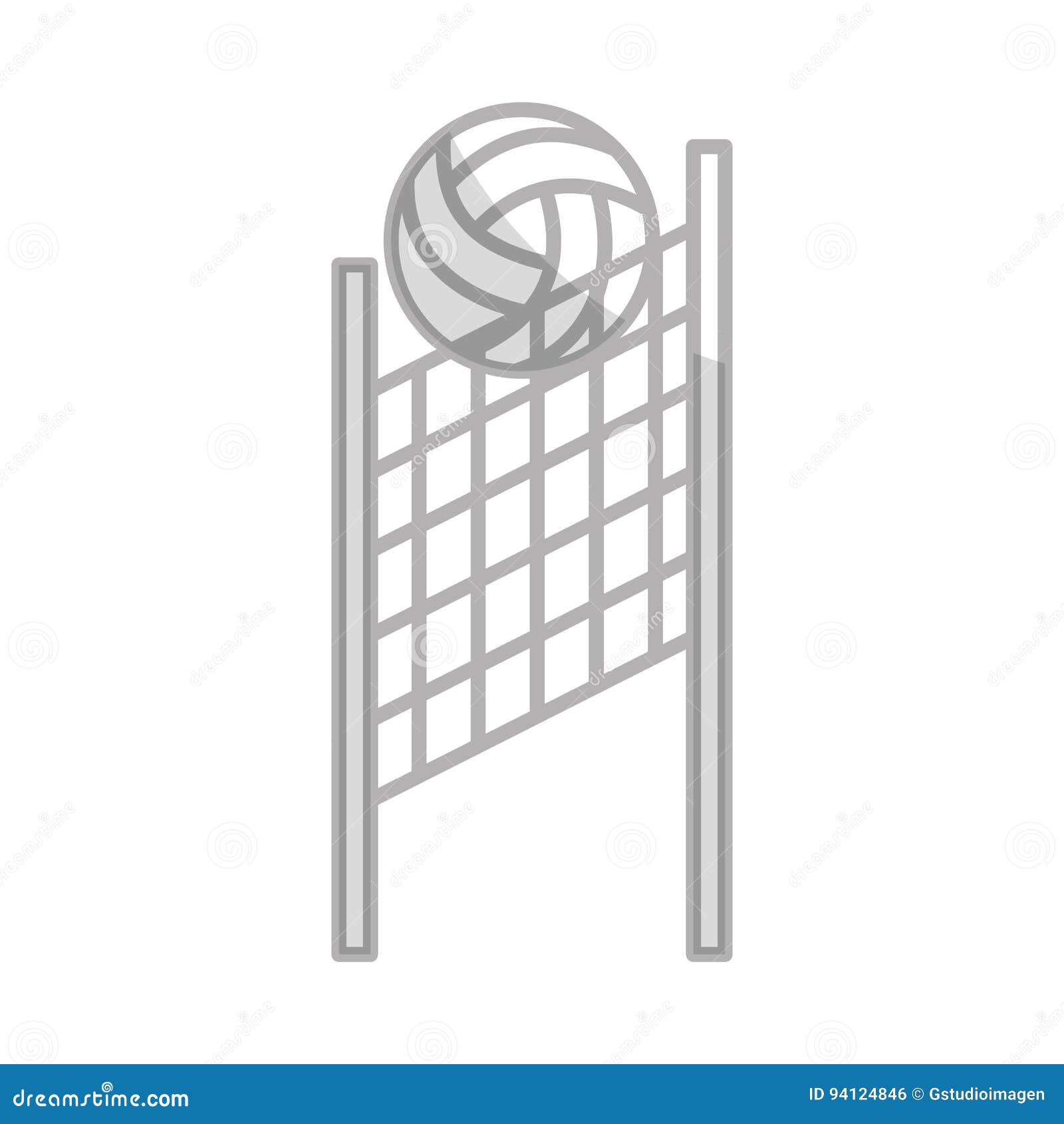 Shadow Volleyball Net and Ball Cartoon Stock Vector - Illustration of ...