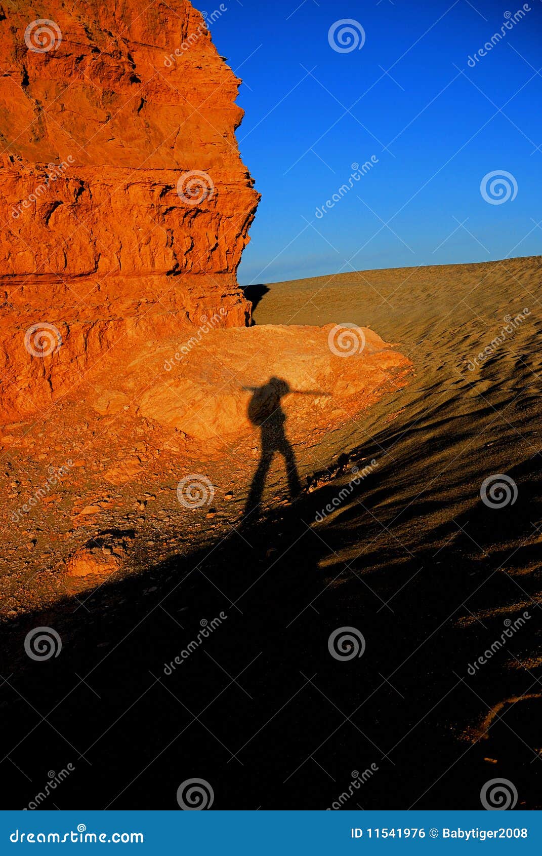 Shadow of Walker stock photo. Image of travel, dunhuang - 11541976