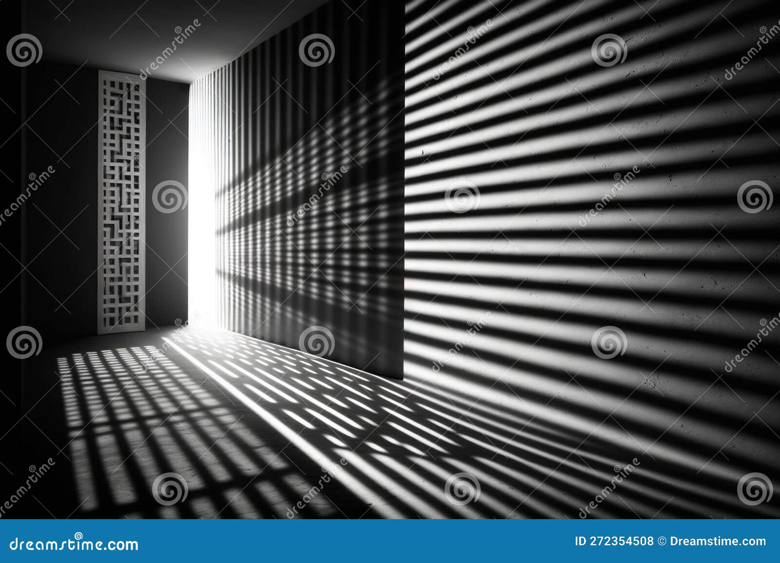 A Shadow of a Wall and a Door with a Light Coming through it Stock ...