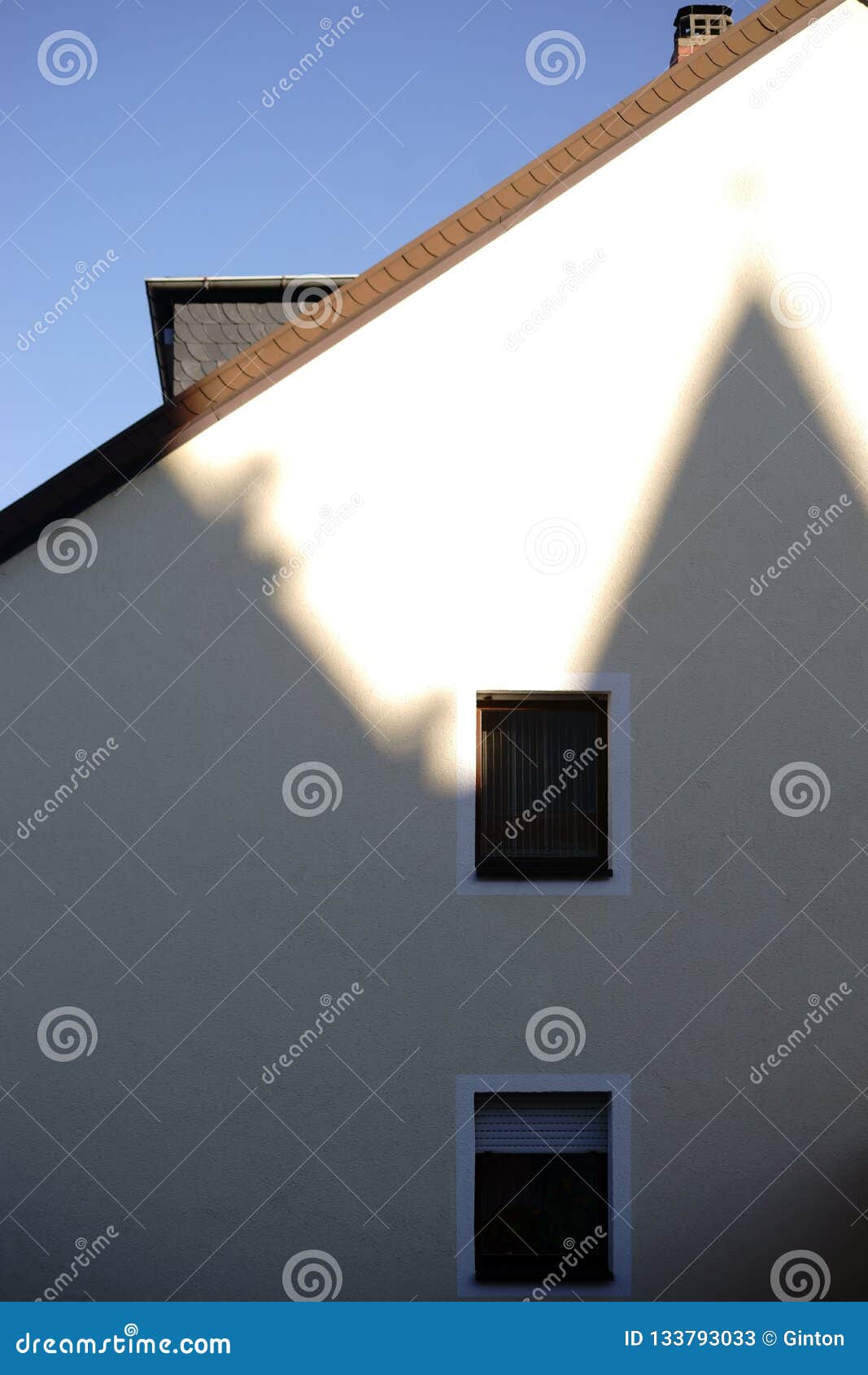 Shadow on the Wall of a Residential Building Stock Image - Image of ...