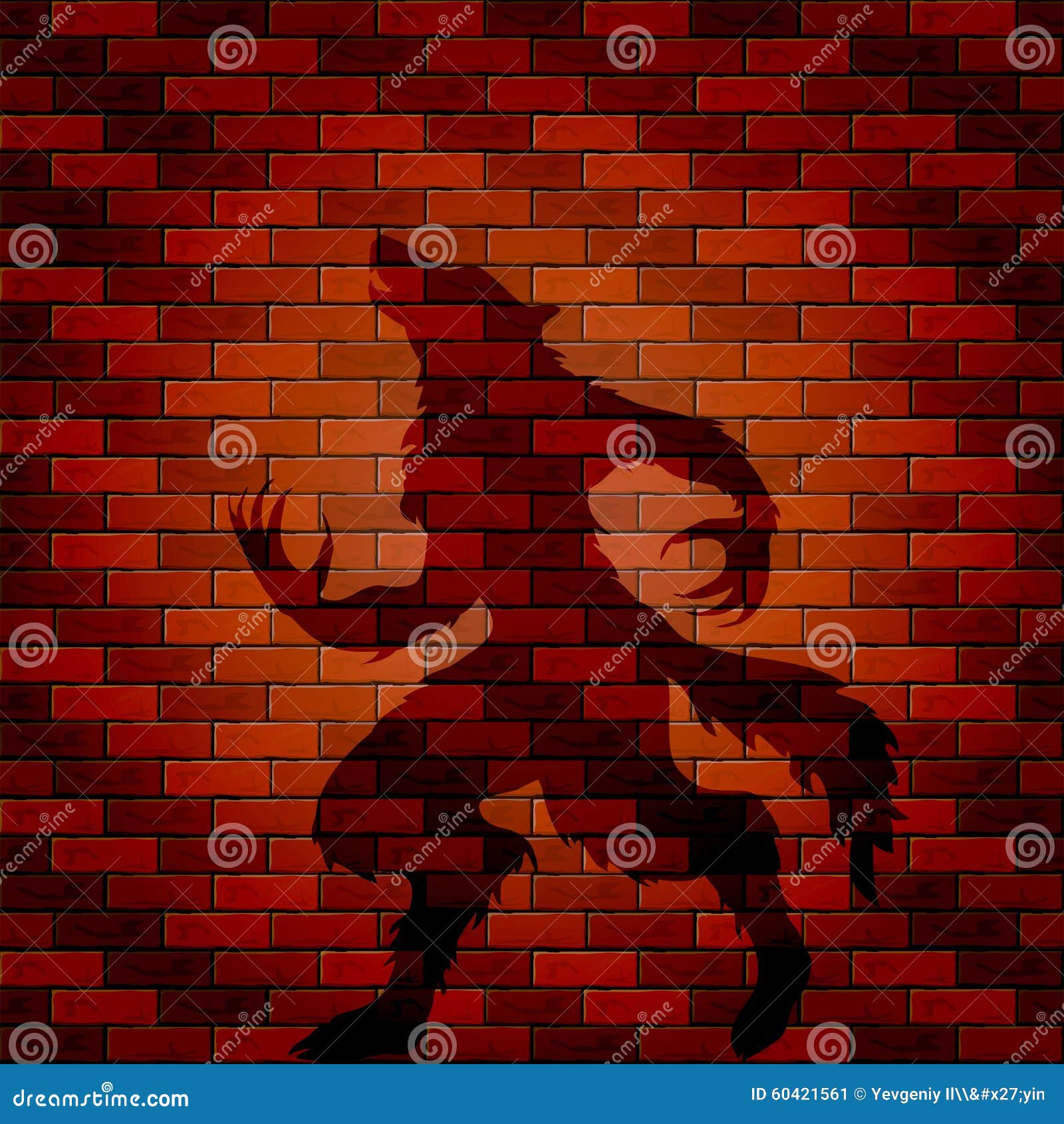 Werewolf Shadow Vector Illustration | CartoonDealer.com #64555810