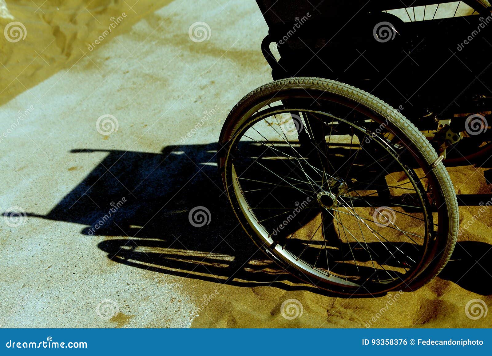 Shadow of Wheelchair on the Sand Stock Photo - Image of abled, effect ...