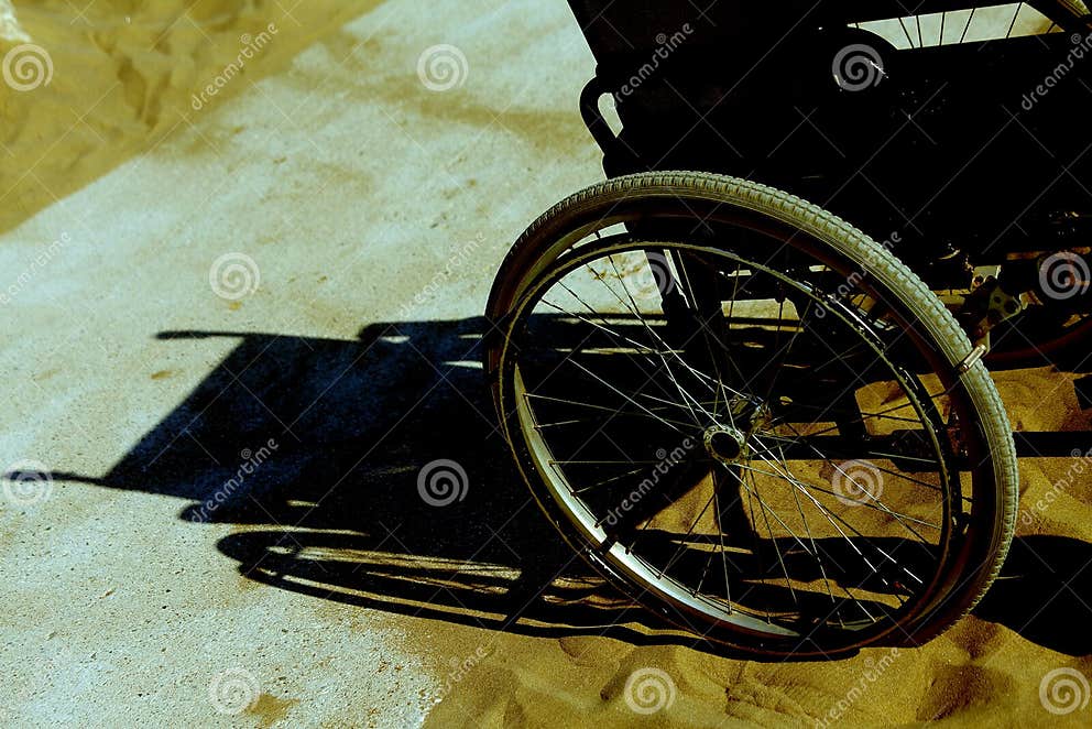 Shadow of Wheelchair on the Sand Stock Photo - Image of abled, effect ...