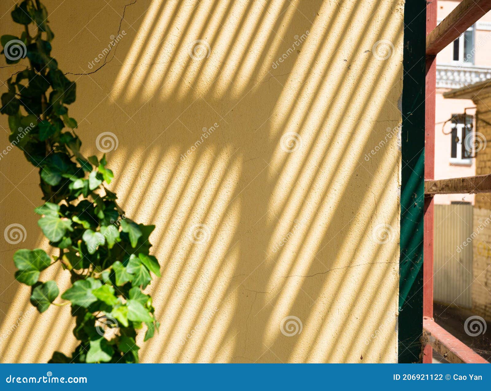 The Shadow on the White Wall from Sun Rays. Stock Photo - Image of ...