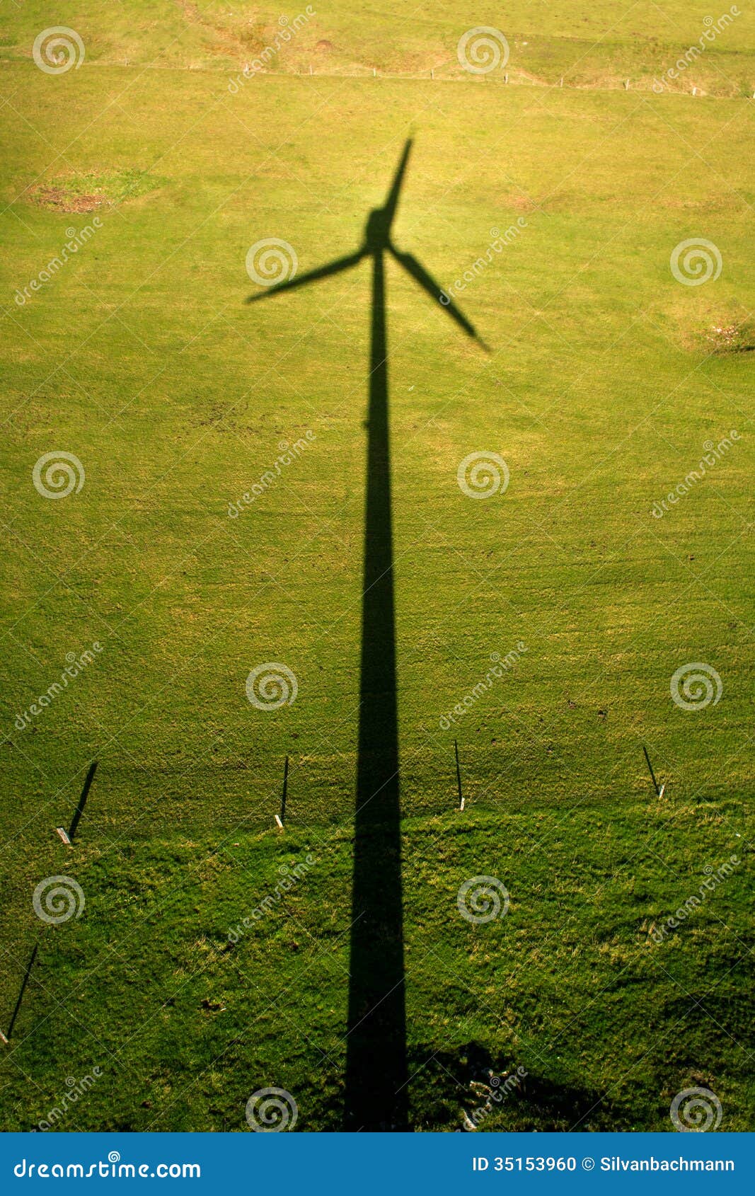 Shadow of a Wind Turbine stock photo. Image of station - 35153960