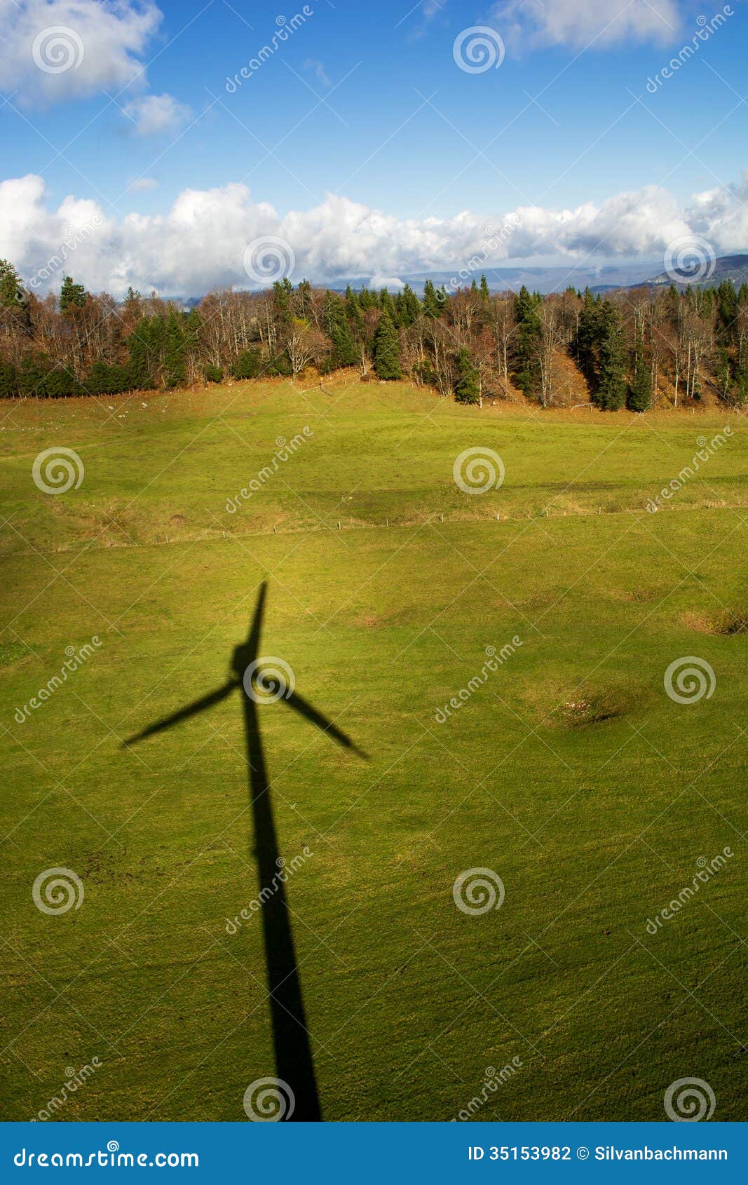 Shadow of a Wind Turbine stock photo. Image of rotor - 35153982