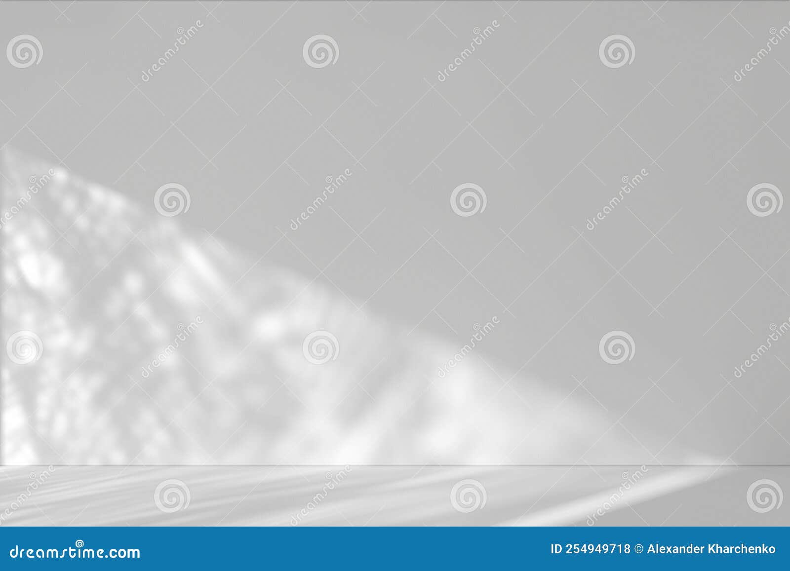 Shadow of Window and Sunlight on Empty Room White Wall and Floor. 3d ...