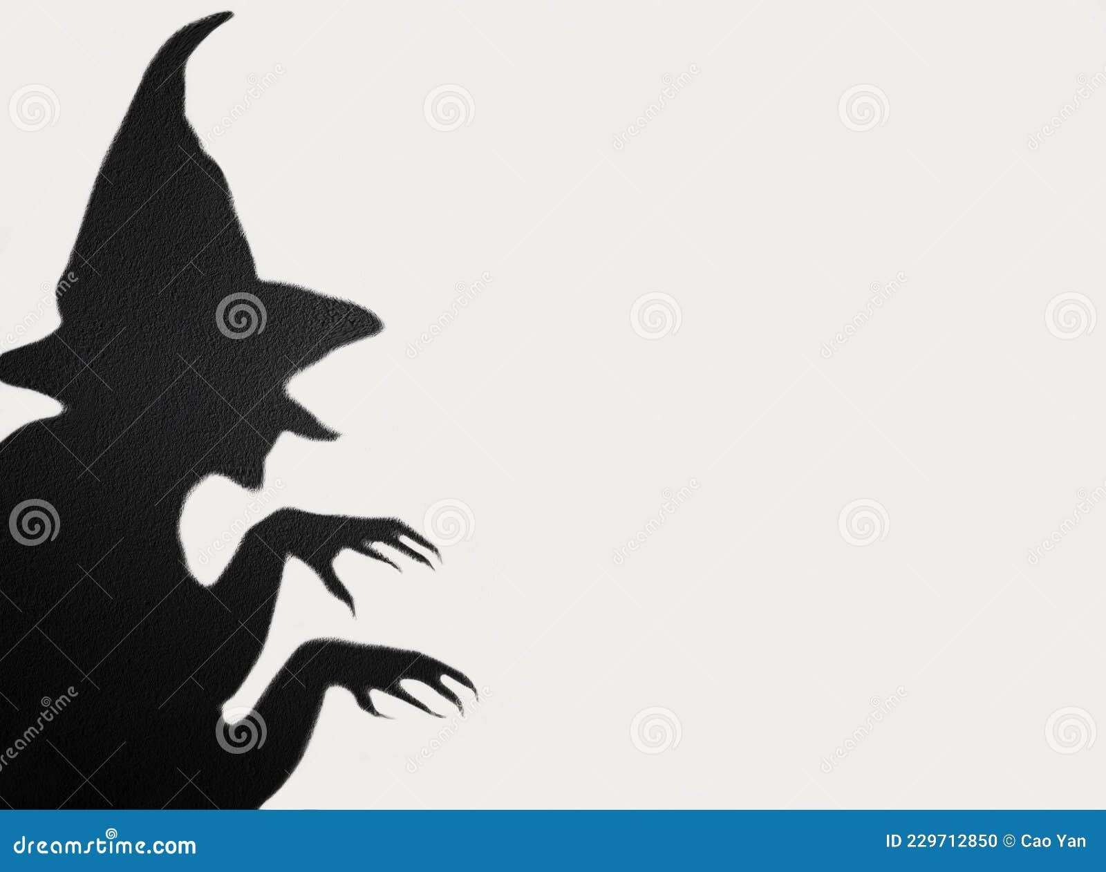 The Shadow of a Witch on the Wall during Halloween. Terrible Shadows ...