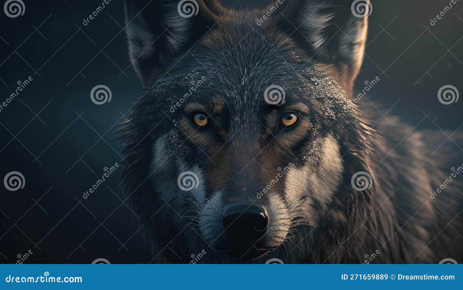 Shadow Wolf Digital Art Illustration, Generative AI Stock Illustration ...