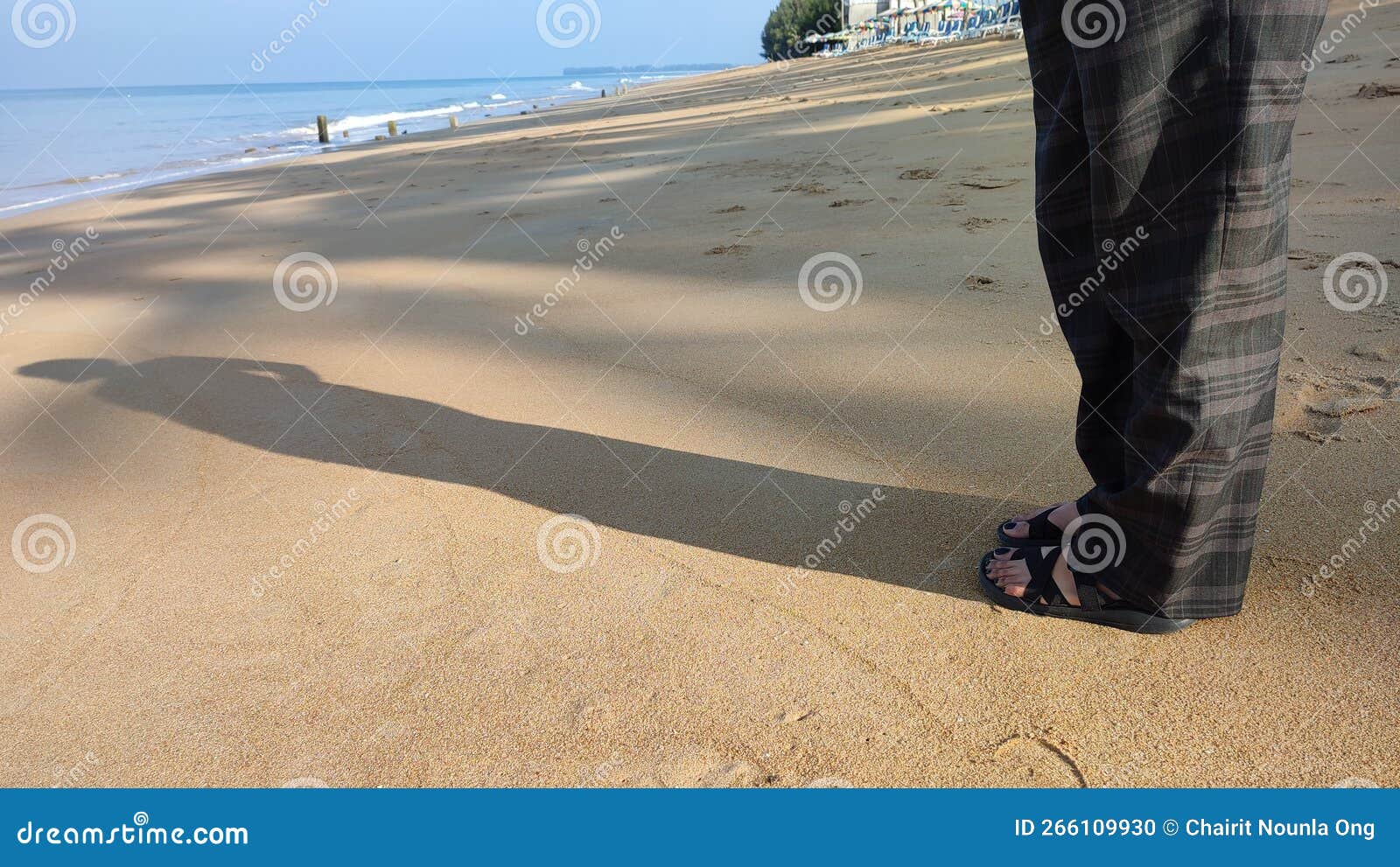 Shadow of a Woman on the Sand Stock Photo - Image of ocean, sand: 266109930