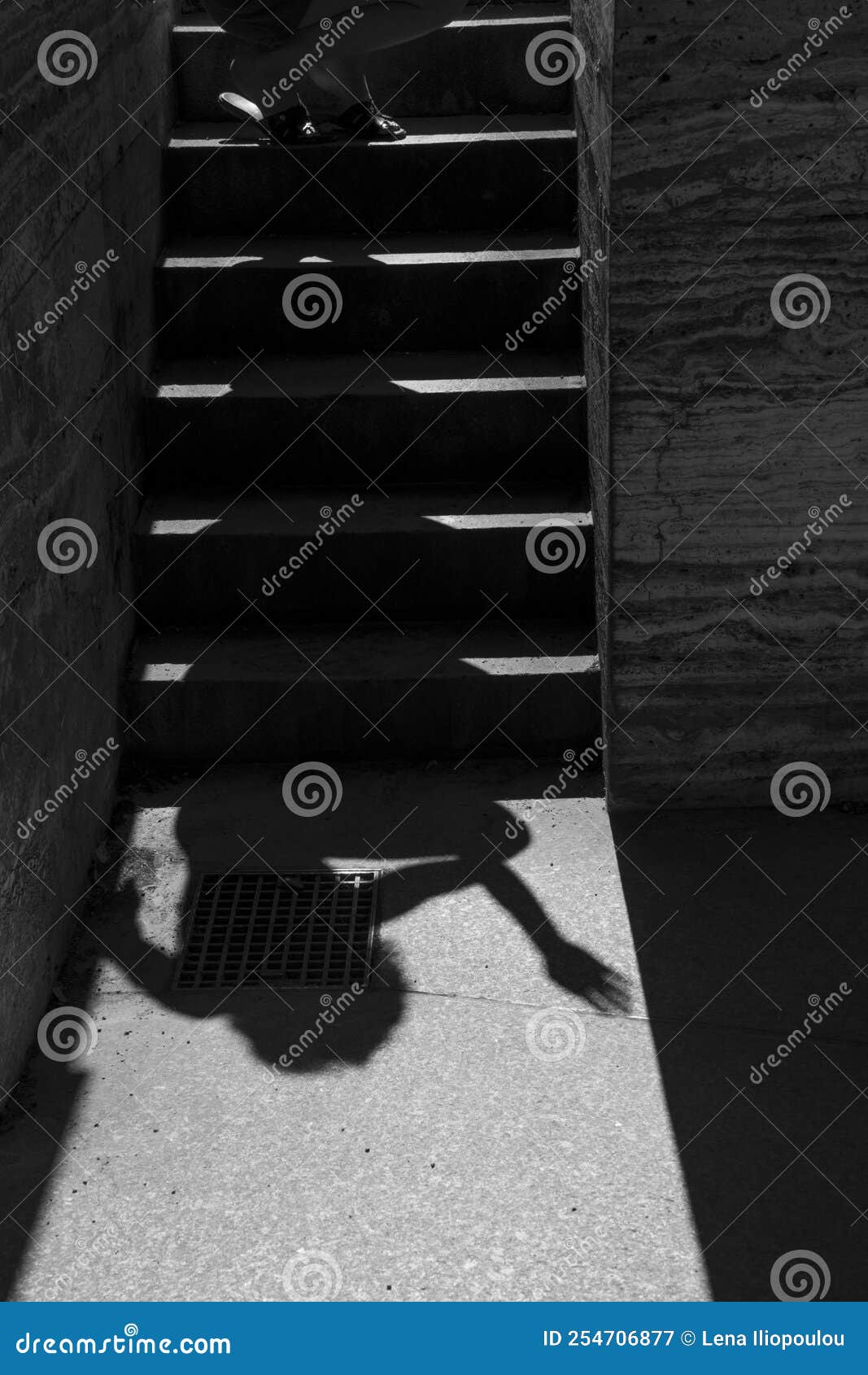 Shadow of Woman on the Steps Stock Image - Image of daylight, shadow ...