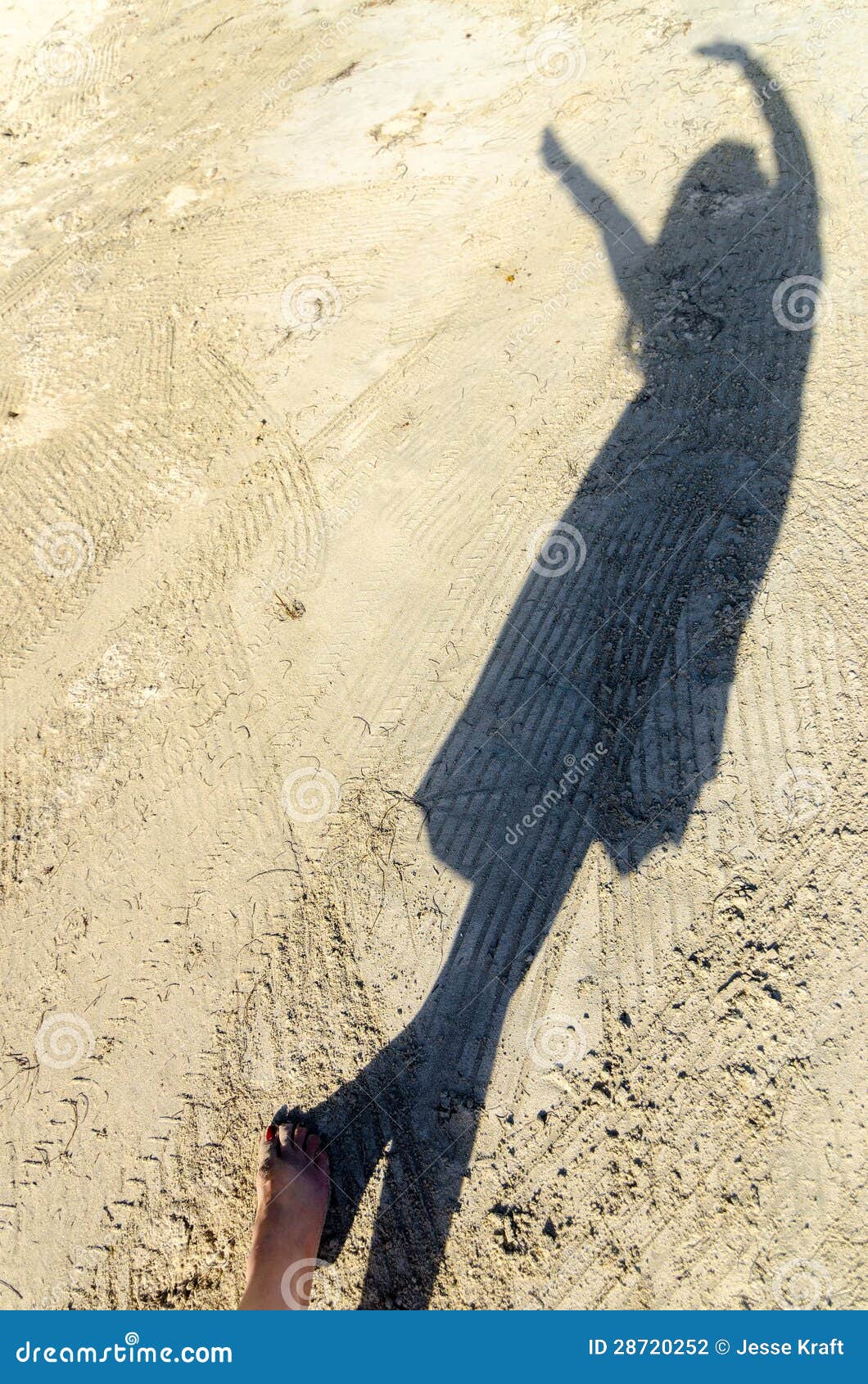Shadow of Woman on White Sand Stock Photo - Image of coast, scenery ...