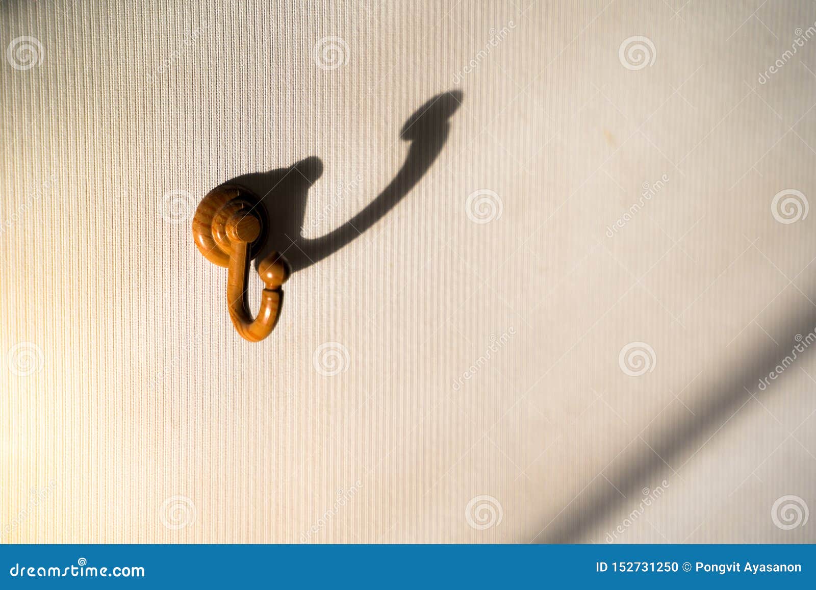 Shadow of the Wooden Hanger Hook White Wallpaper Wall.soft Focus Stock ...