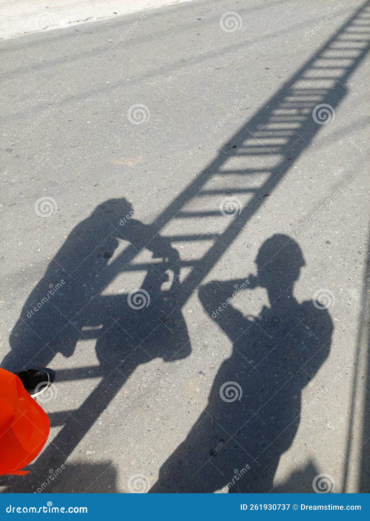 Shadow from Worker that Work Under the Electrical Tower Stock Image ...