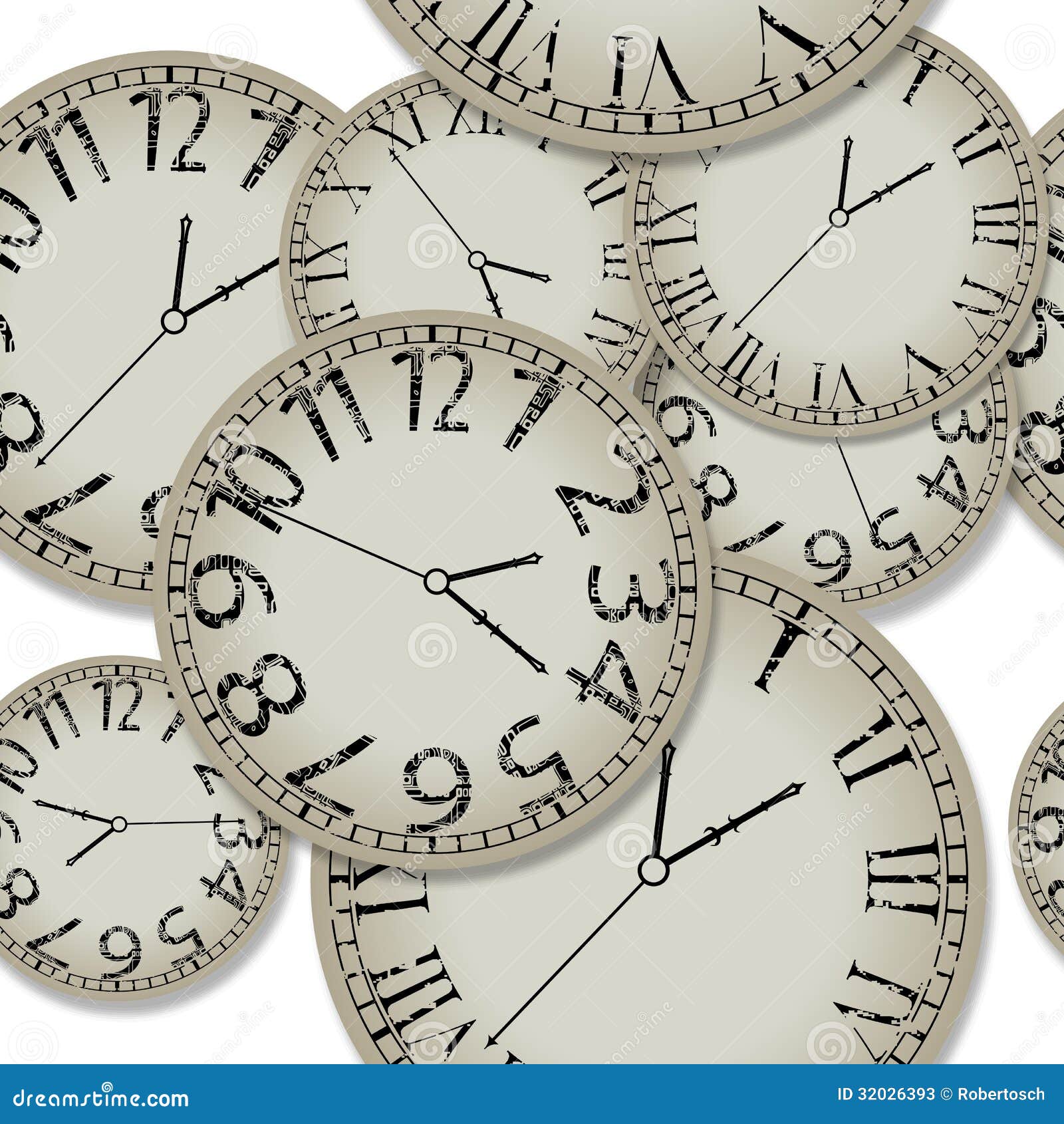 Shadowed clocks pattern stock vector. Illustration of passing - 32026393