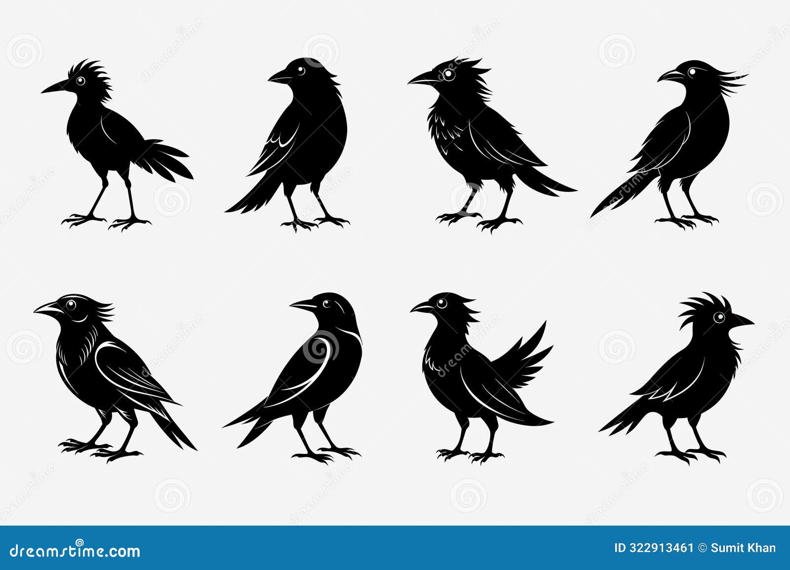 Shadowed Grace the Art of Bird Silhouettes Stock Vector - Illustration ...