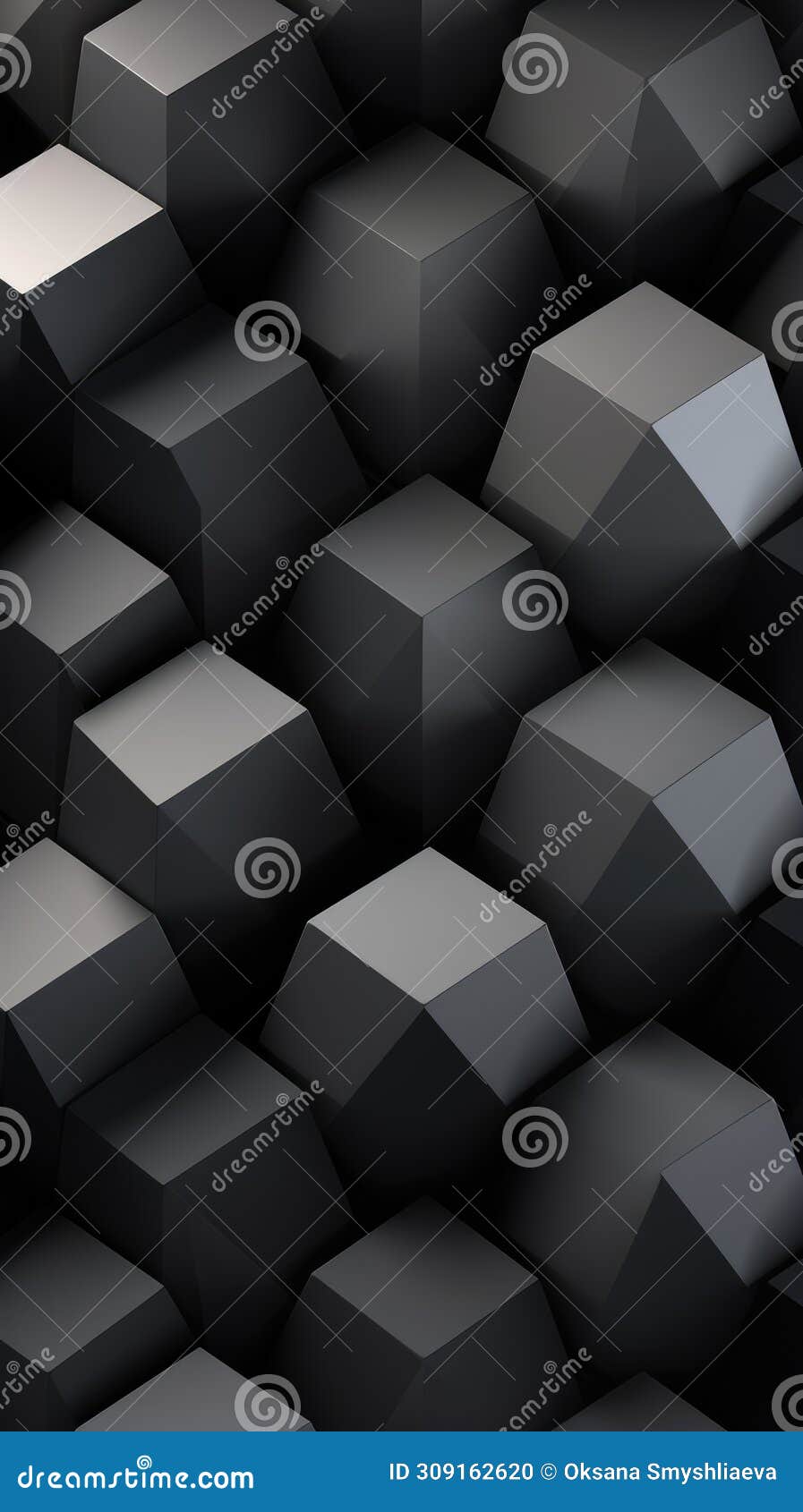 Shadowed Polygons on Dark Background. Multifaceted Polygons Casting ...