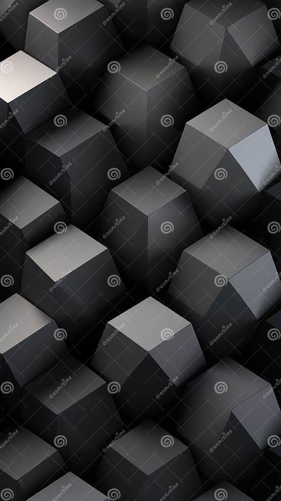 Shadowed Polygons on Dark Background. Multifaceted Polygons Casting ...