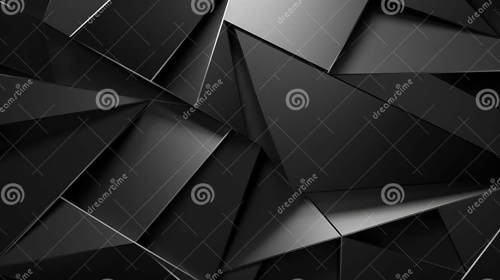 Shadowed Polygons on Dark Background. Multifaceted Polygons Casting ...